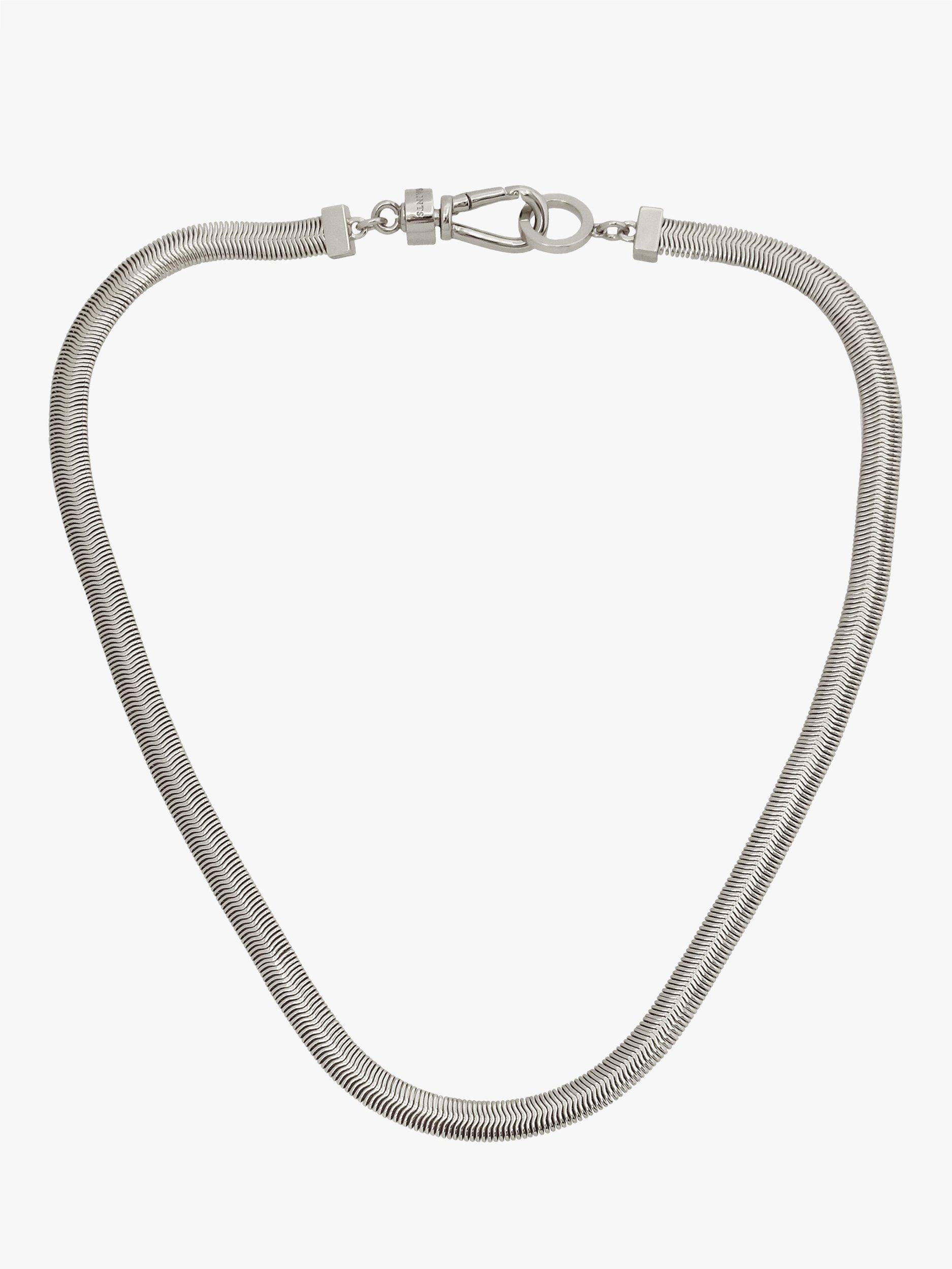 AllSaints Snake Chain Collar Necklace, Silver