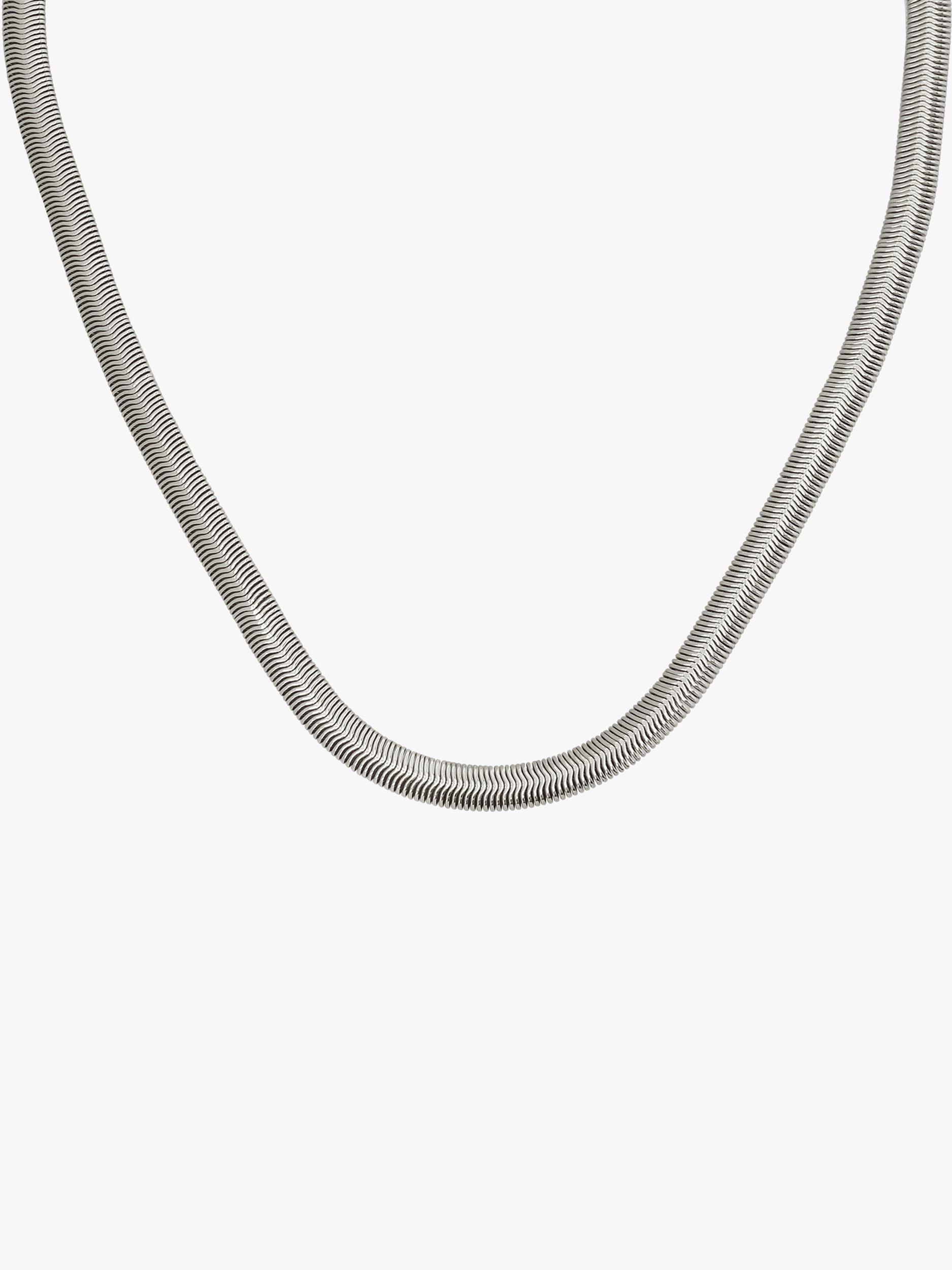 AllSaints Snake Chain Collar Necklace, Silver