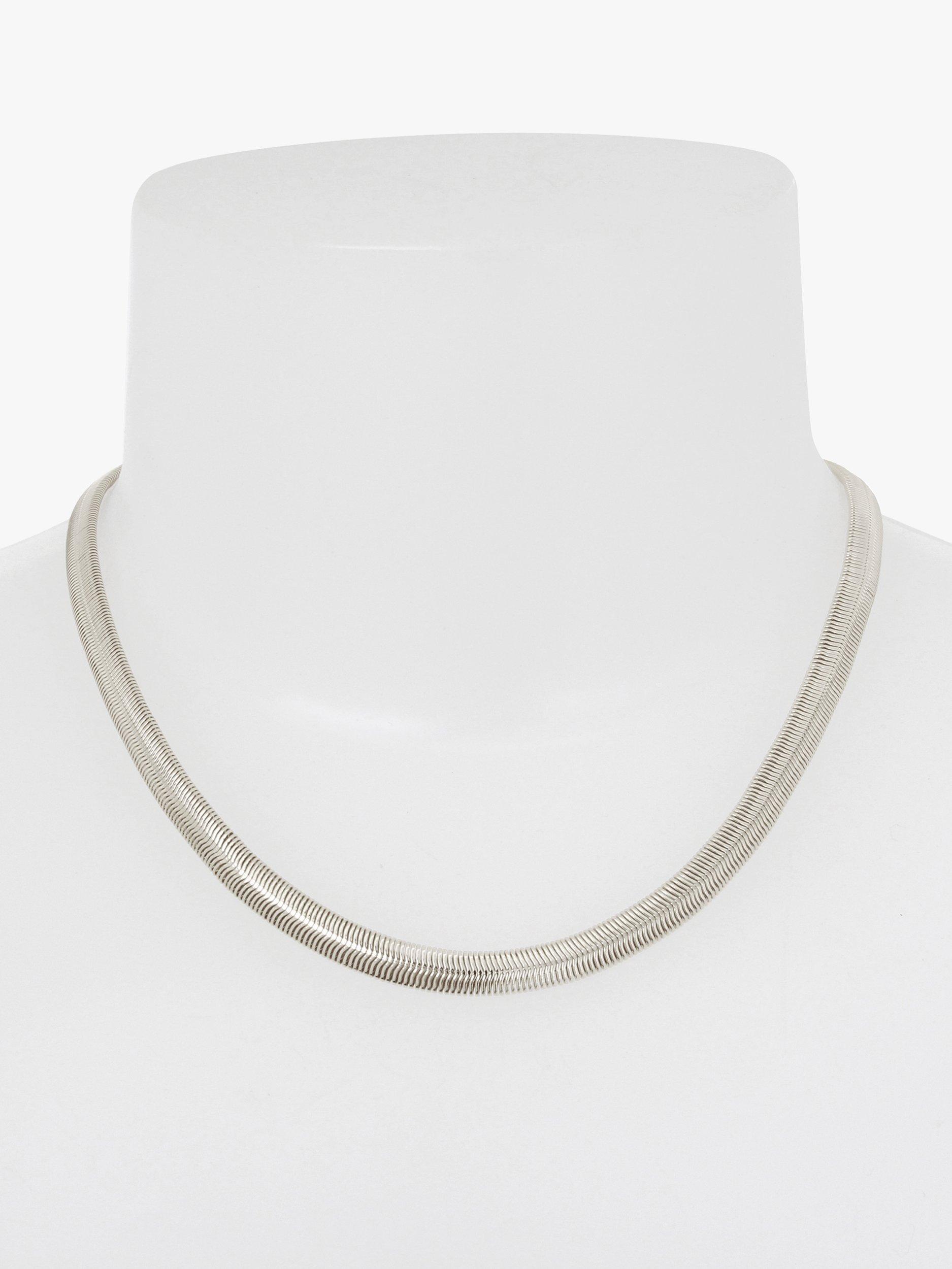 AllSaints Snake Chain Collar Necklace, Silver