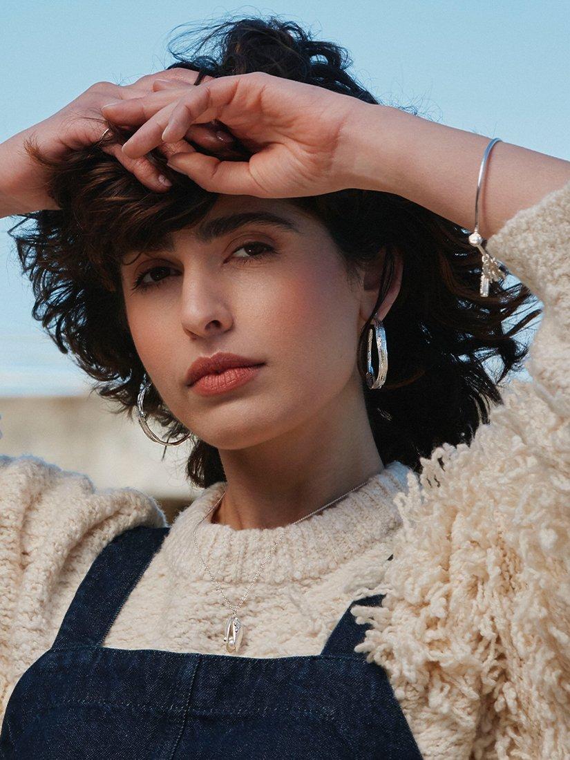 Alex Monroe Mussel Shell Pearl Necklace, Gold