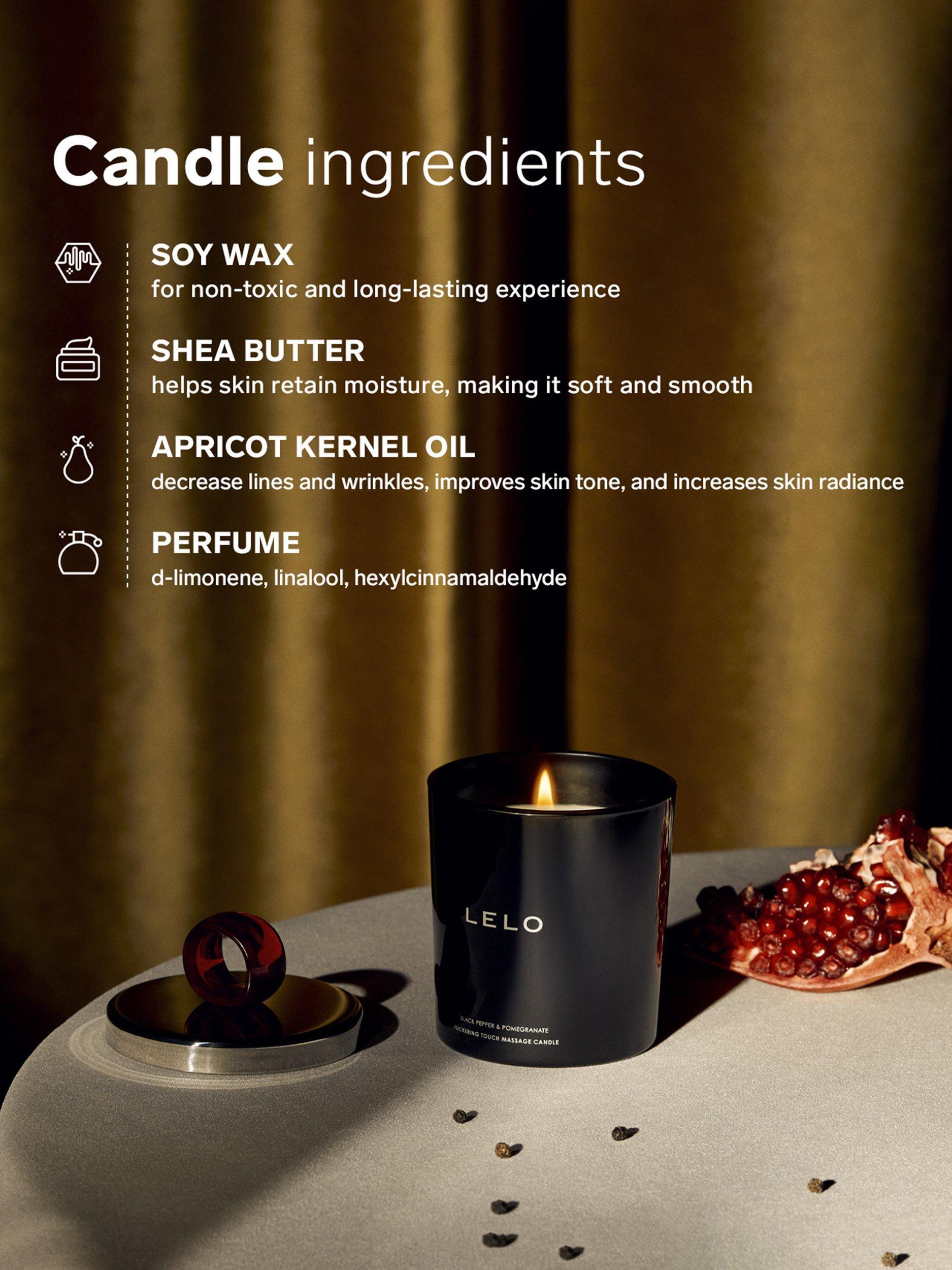 LELO Flickering Touch Massage Candle, Black Peppper and Pomegranate, 400g
