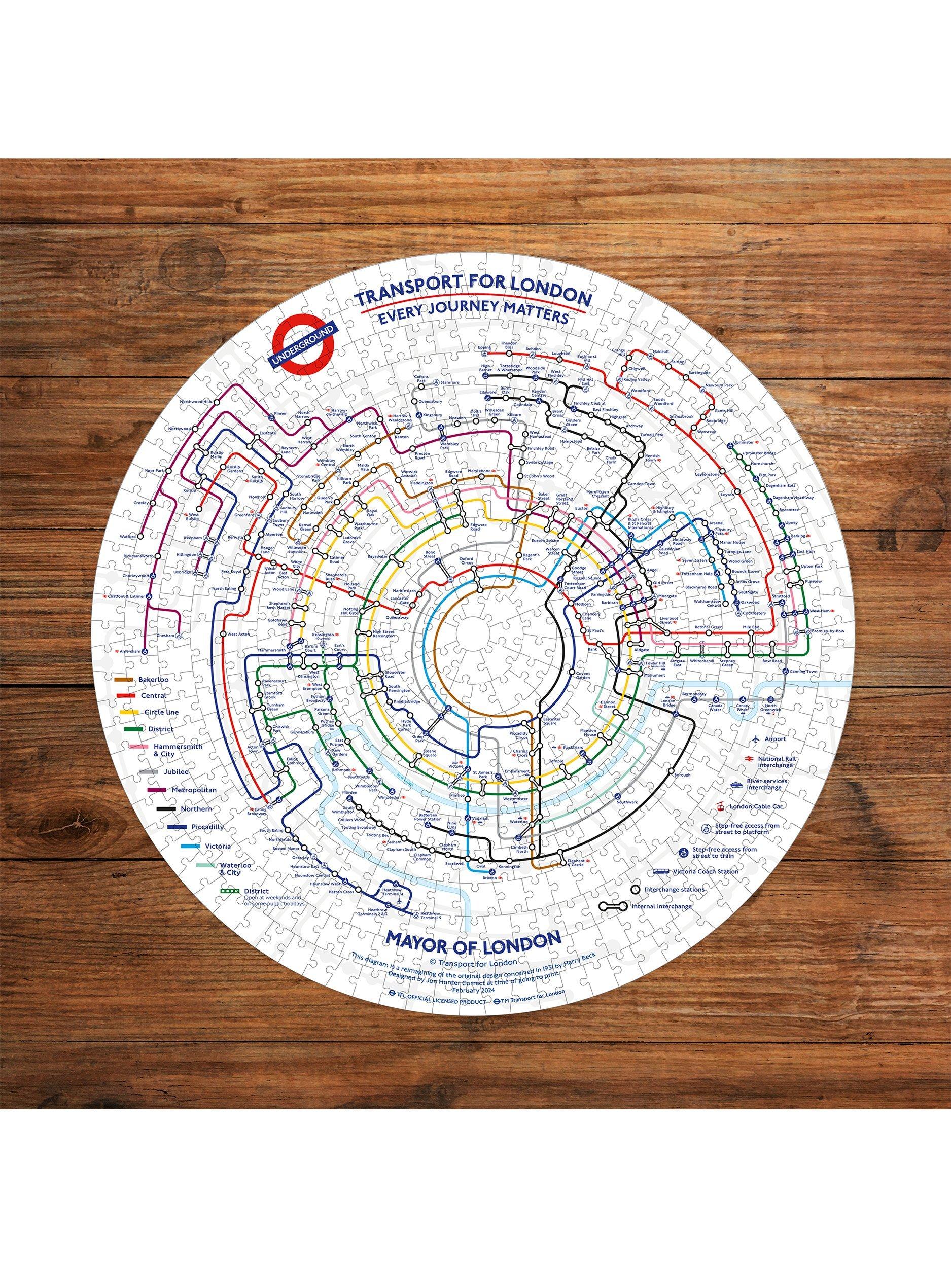 Gibsons TFL London Underground Circular Tube Map Jigsaw Puzzle, 500 Pieces