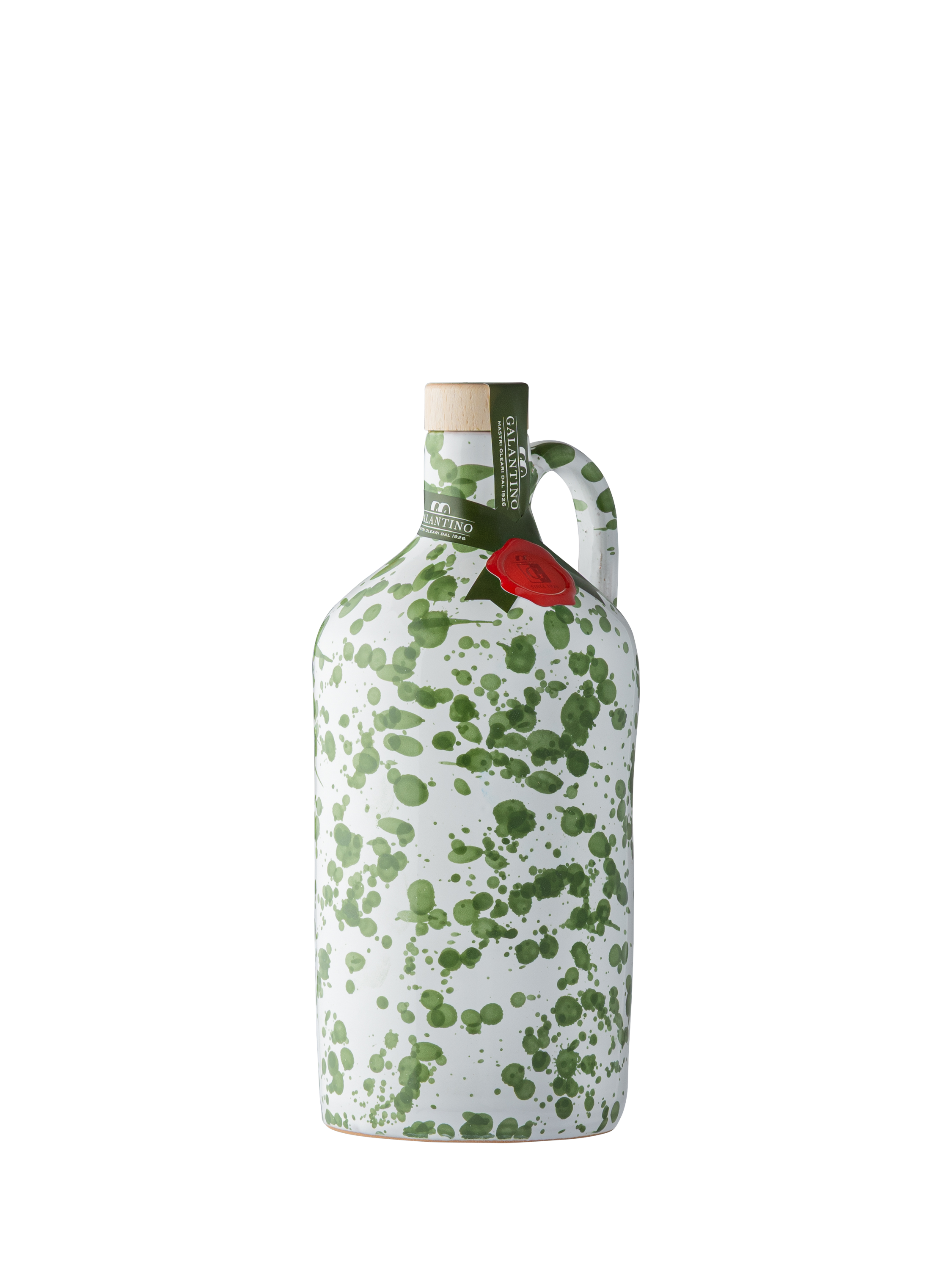 Galantino Extra Virgin Olive Oil Green Splatter Ceramic Jug, 500ml
