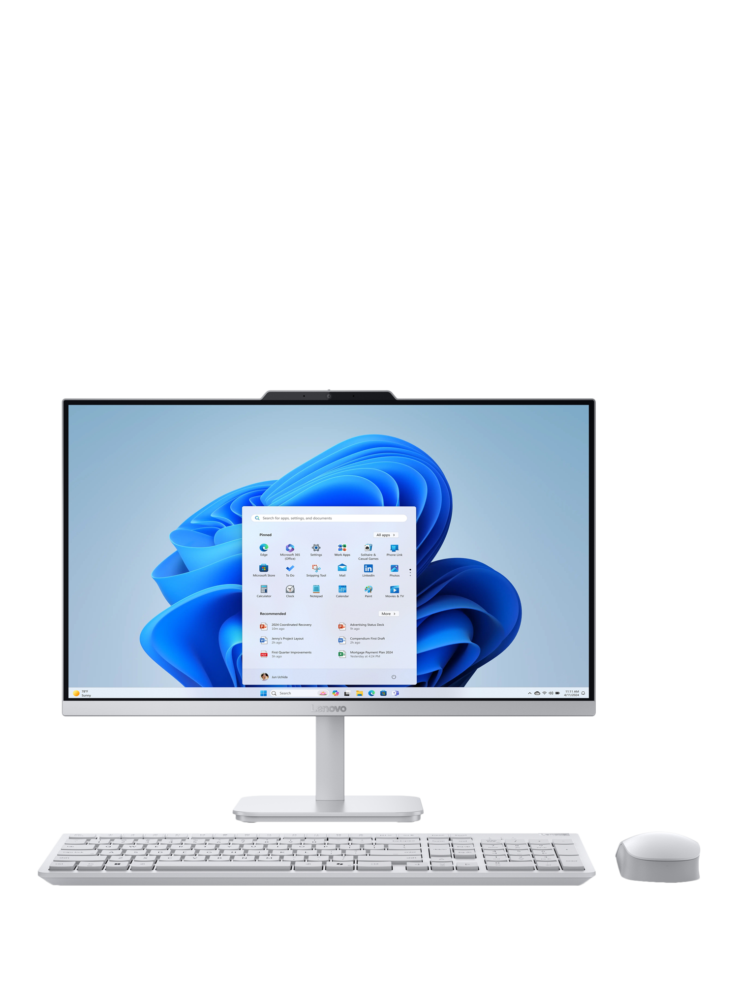 Lenovo A100 AIO All-in-One Desktop PC, Intel N100 Processor, 8GB RAM ...