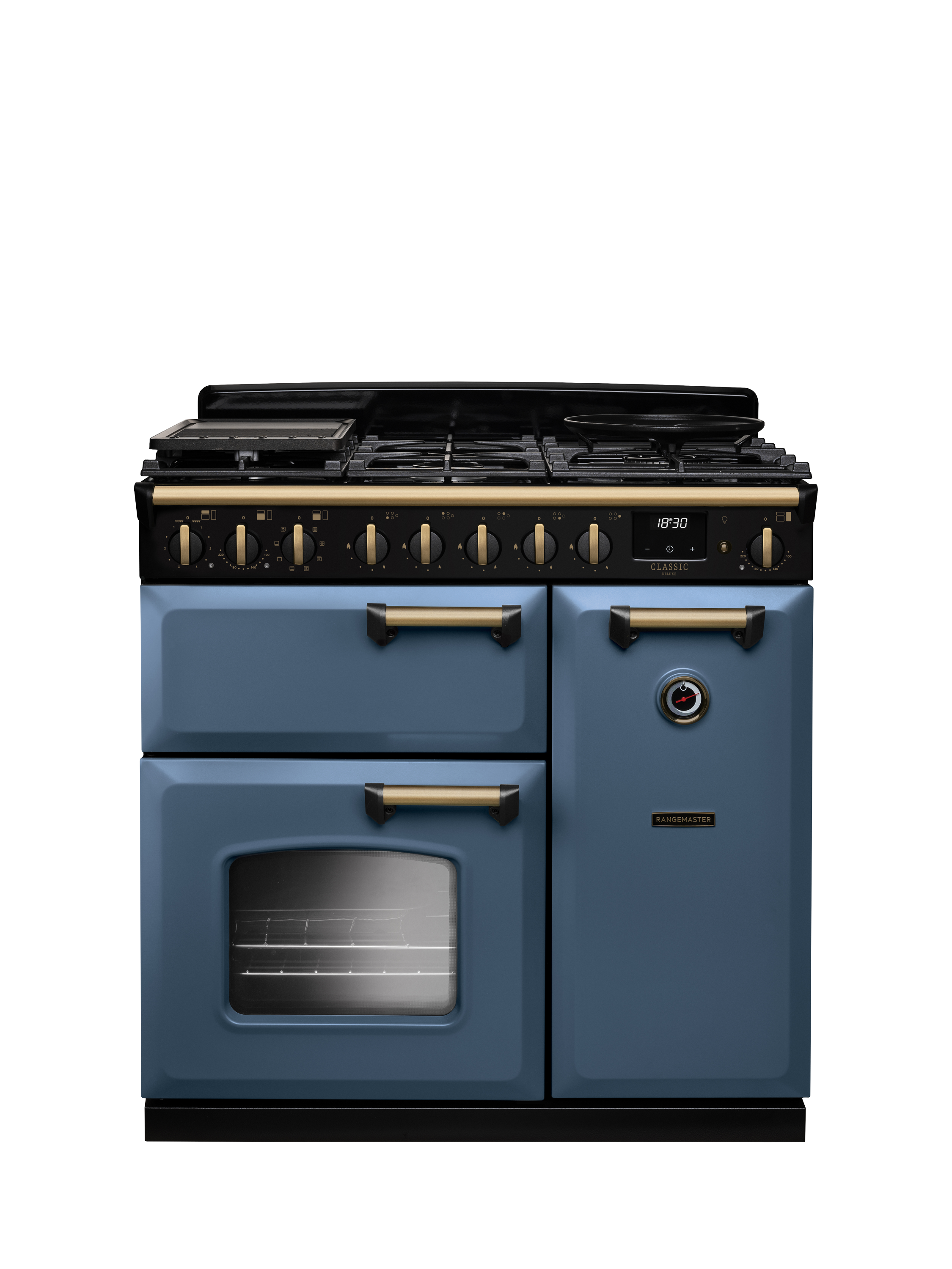 Rangemaster Classic Deluxe CLDL90DFPSTB/AB1 90cm Dual Fuel Range Cooker ...