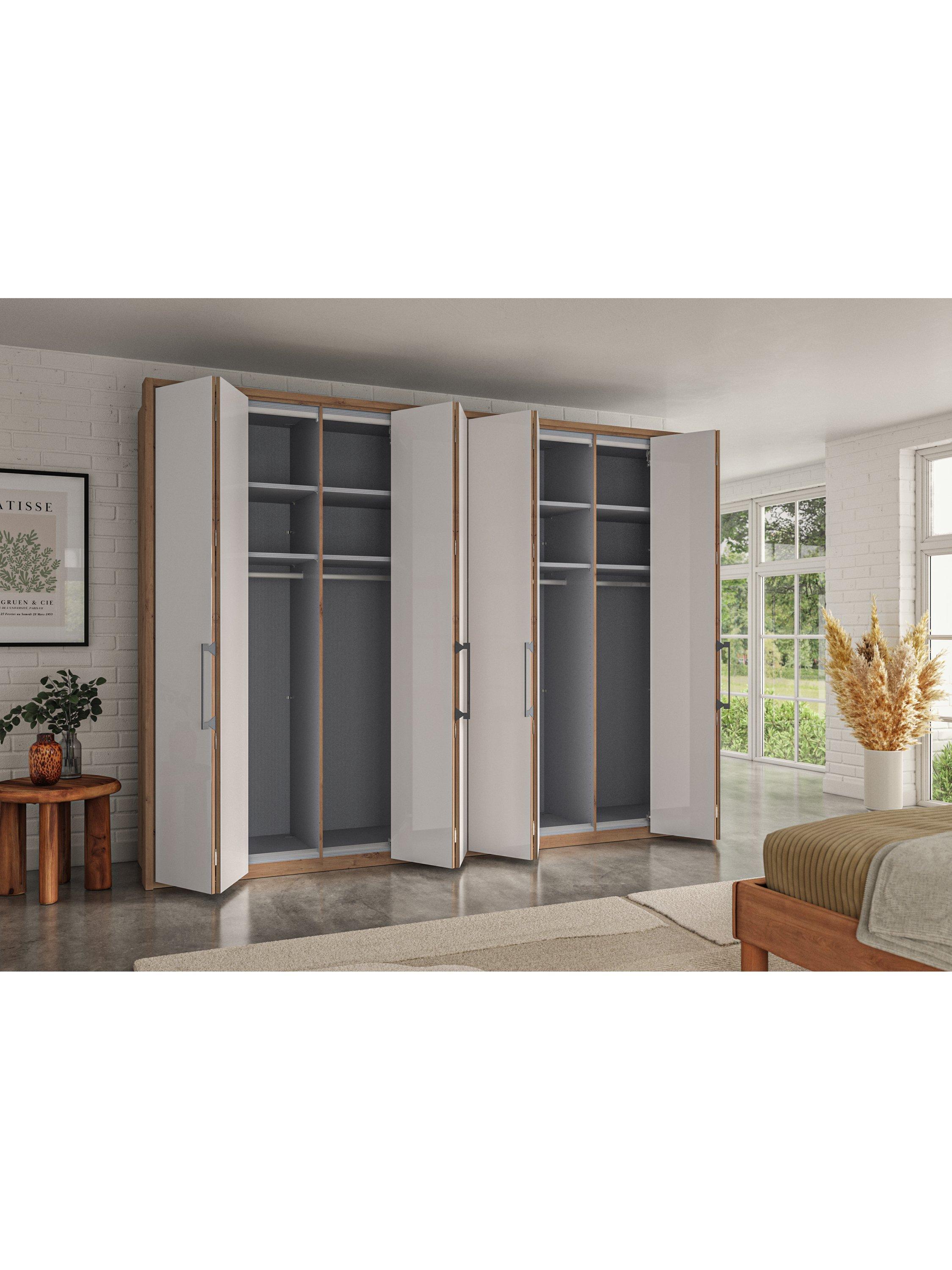 John Lewis Osaka 3m Bi-Fold Wardrobe with 8 Glass Doors