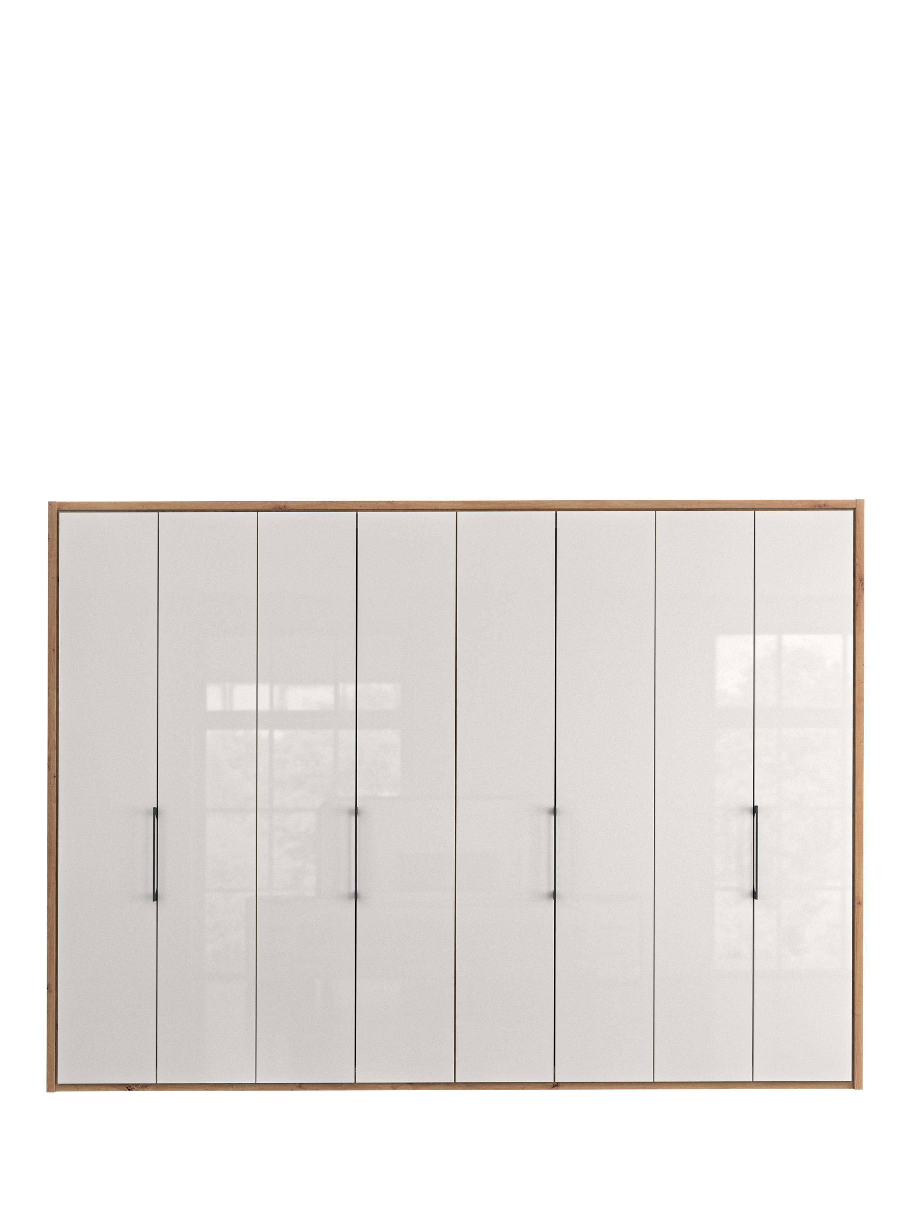 John Lewis Osaka 3m Bi-Fold Wardrobe with 8 Glass Doors