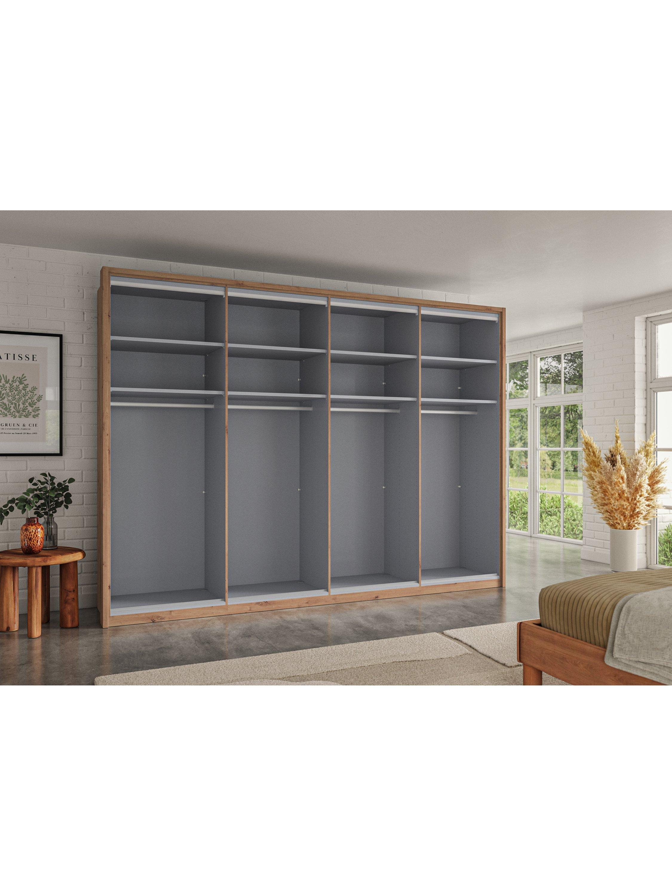John Lewis Osaka 3m Bi-Fold Wardrobe with 8 Glass Doors