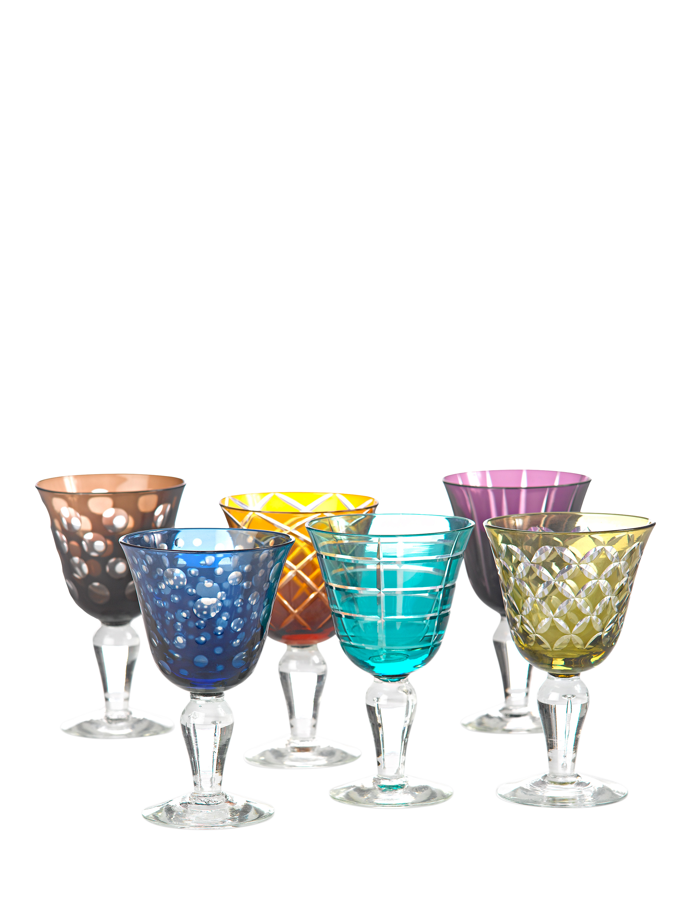 pols potten Cuttings Wine Glass, Set of 6, 250ml, Multi