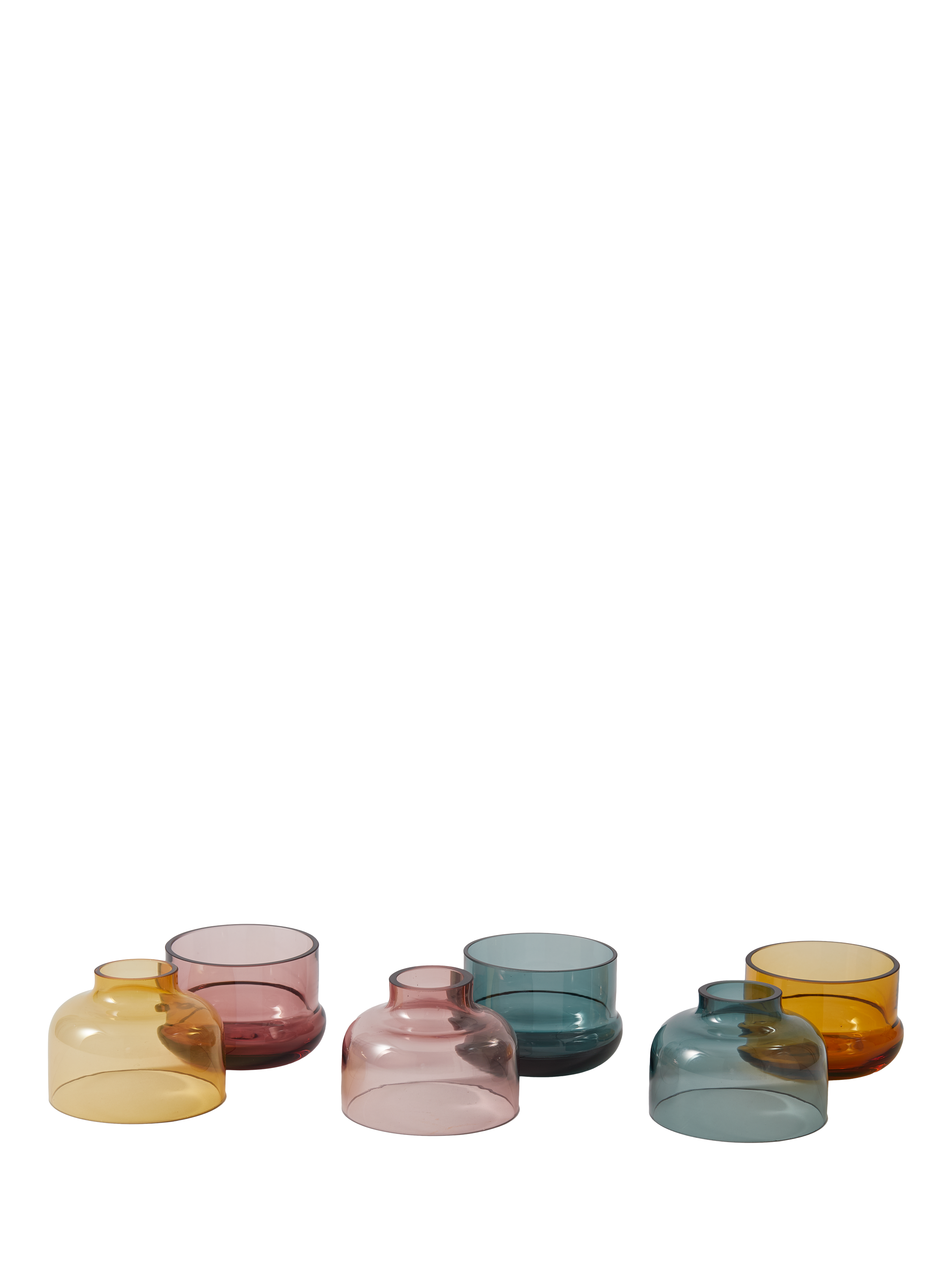 pols potten Glass Tealight Candle Holders, Set of 3, Multi