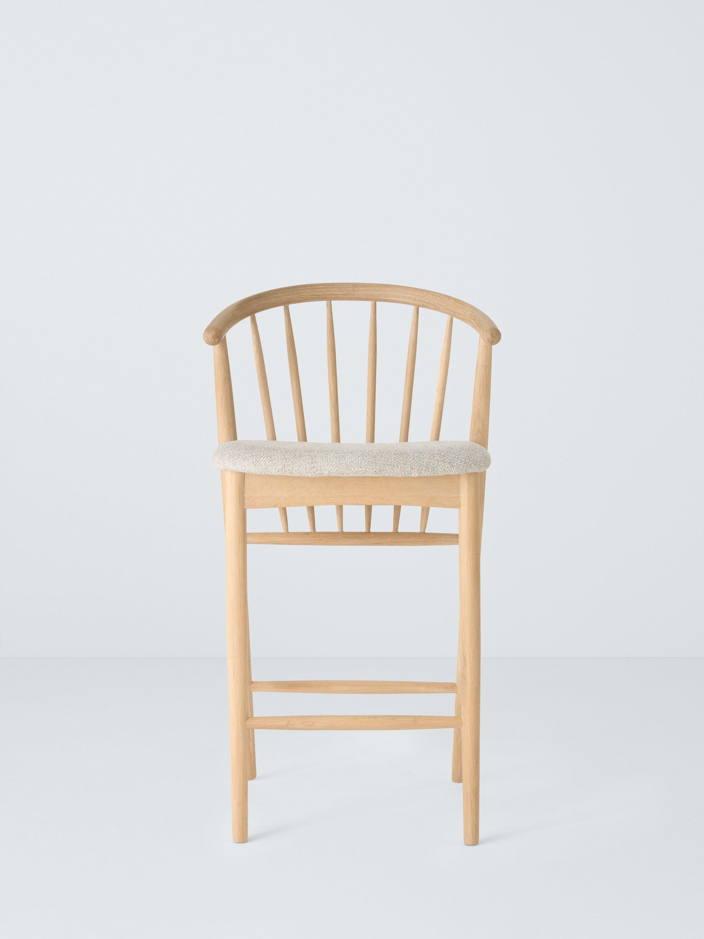 John Lewis Kinross II Bar Chair, Oak/Upholstered Seat
