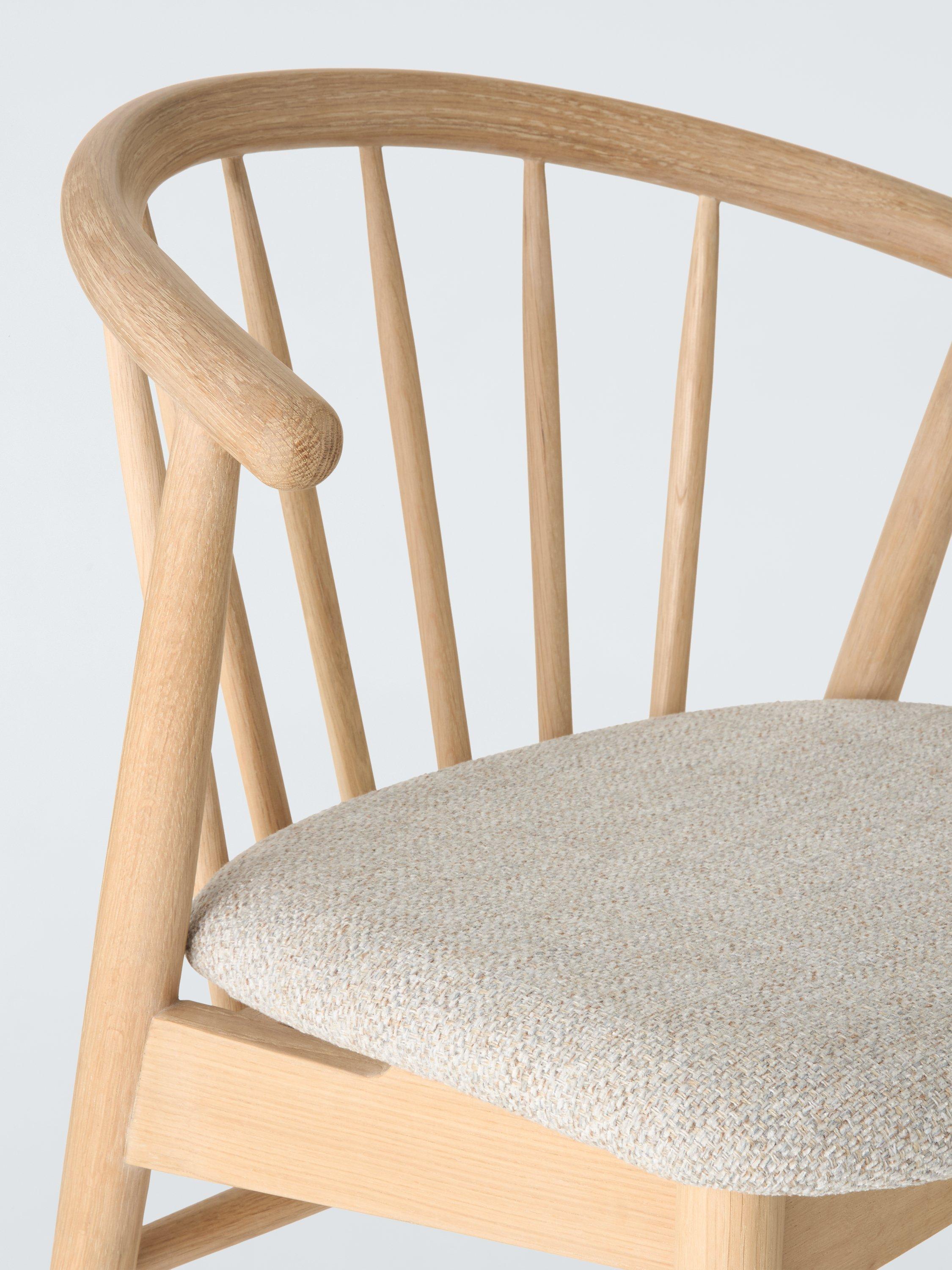 John Lewis Kinross II Bar Chair, Oak/Upholstered Seat