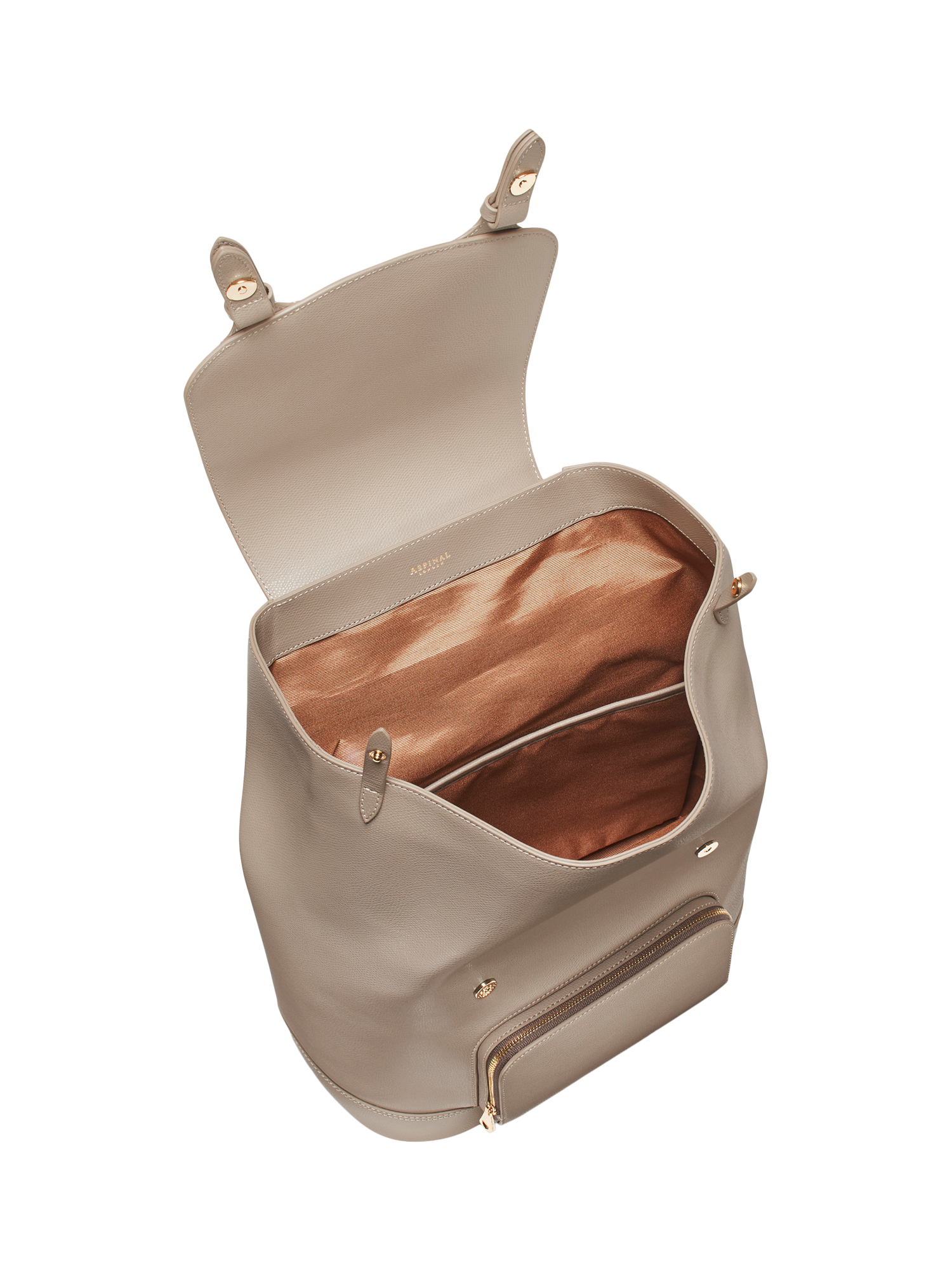 Aspinal of London Moleskin Soft Saffiano Leather Backpack, Taupe