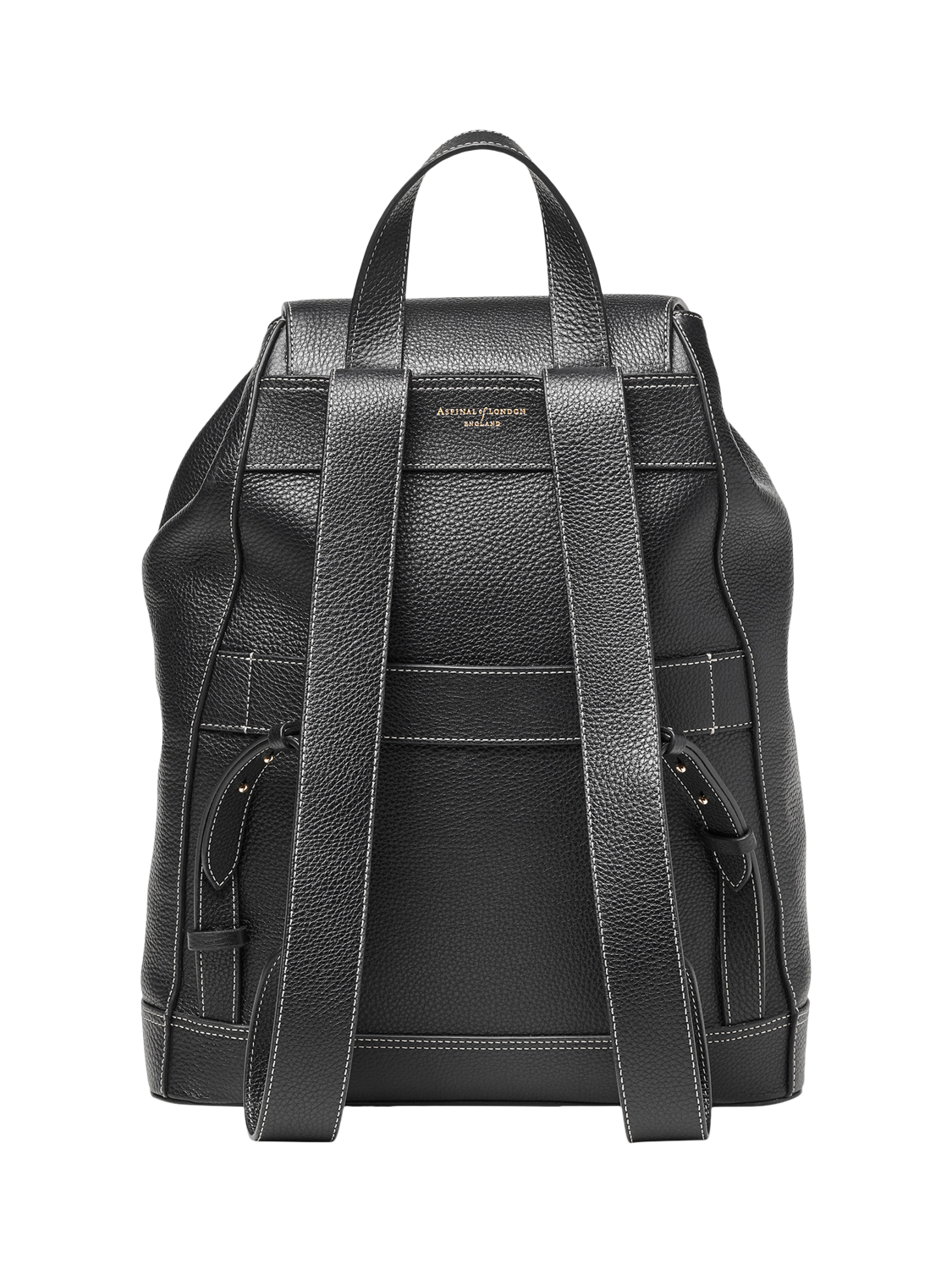 Aspinal of London Hudson Leather Medium Backpack, Black