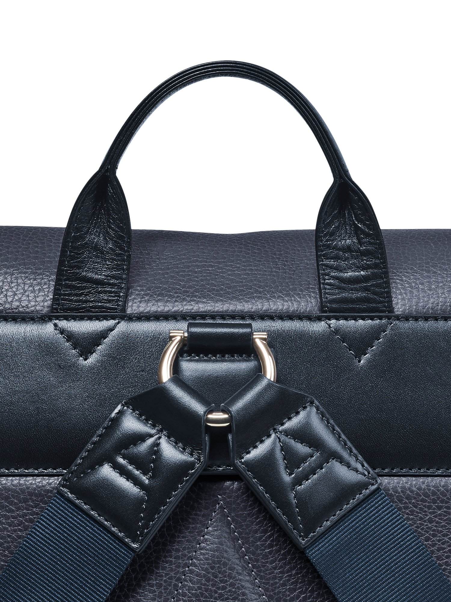 Aspinal of London Reporter Leather Backpack, Navy