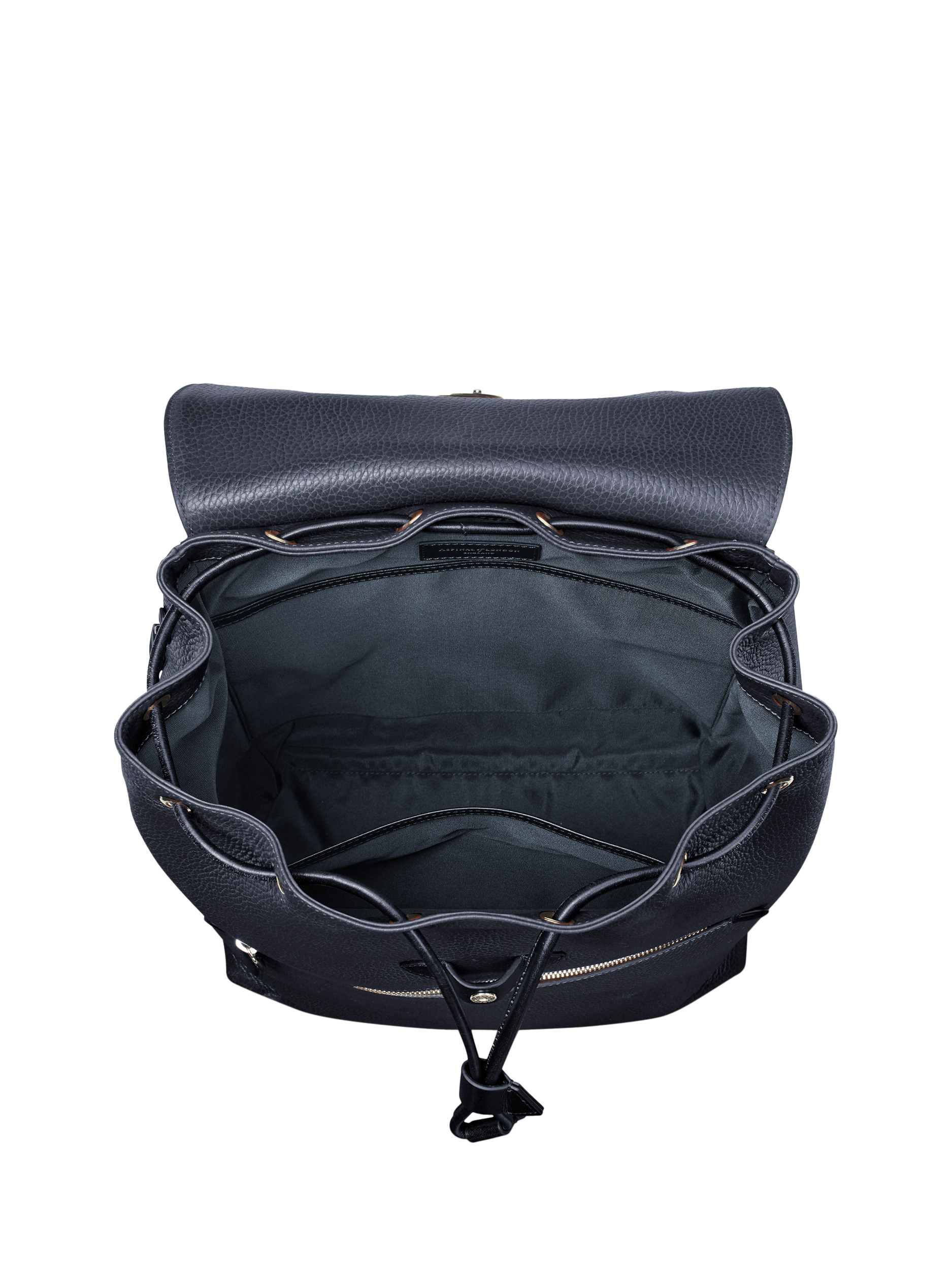 Aspinal of London Reporter Leather Backpack, Navy