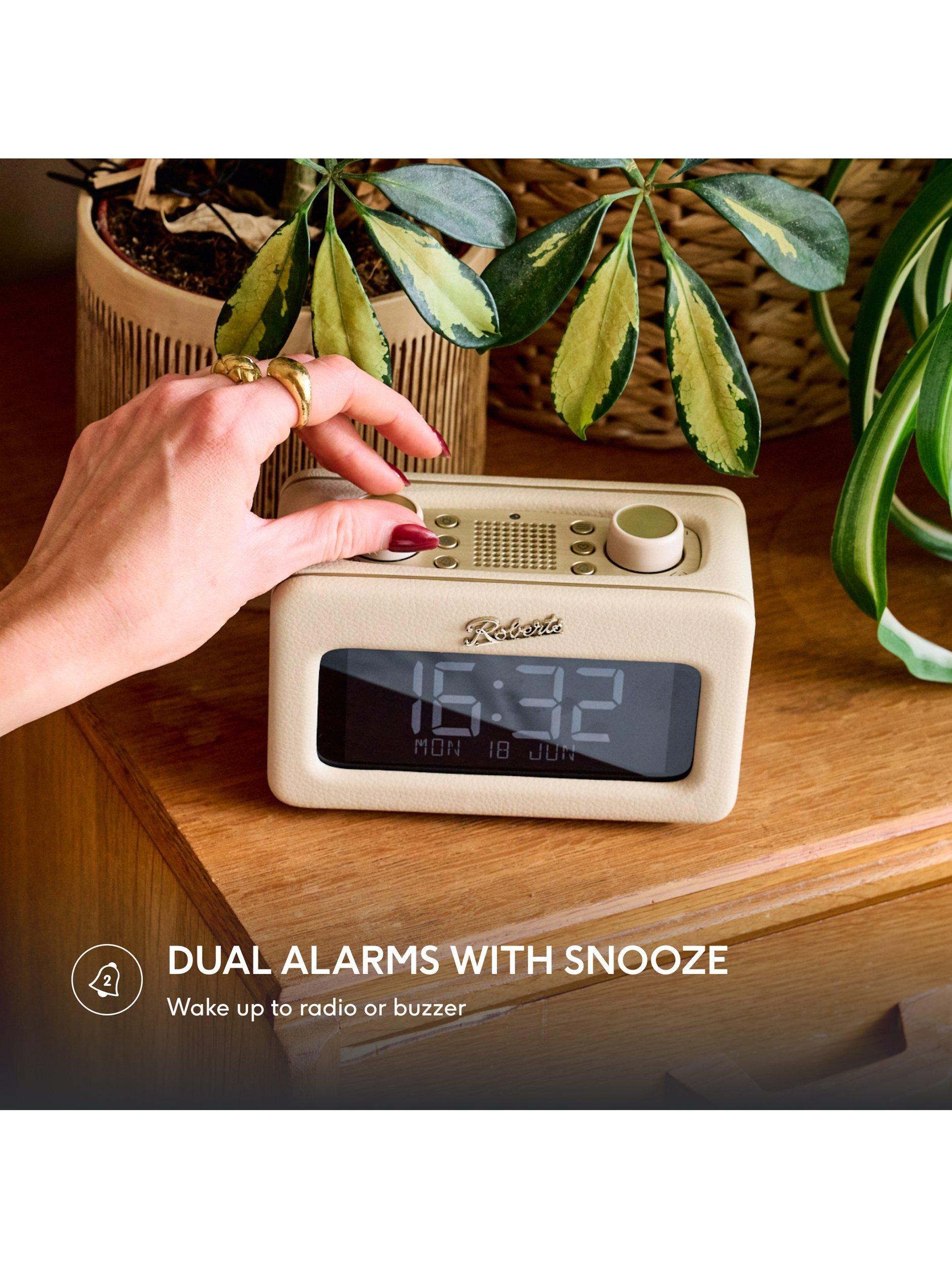 Roberts Revival Rest DAB/DAB+/FM Bluetooth Bedside Clock Radio, Pastel ...