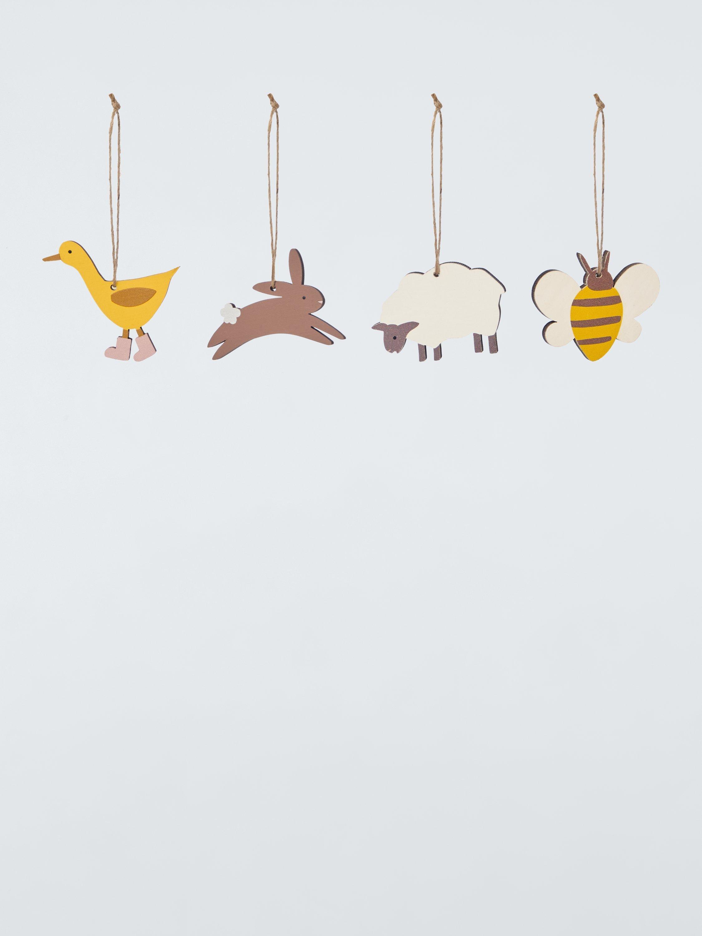 John Lewis Plywood Easter Character Decorations, Pack of 8