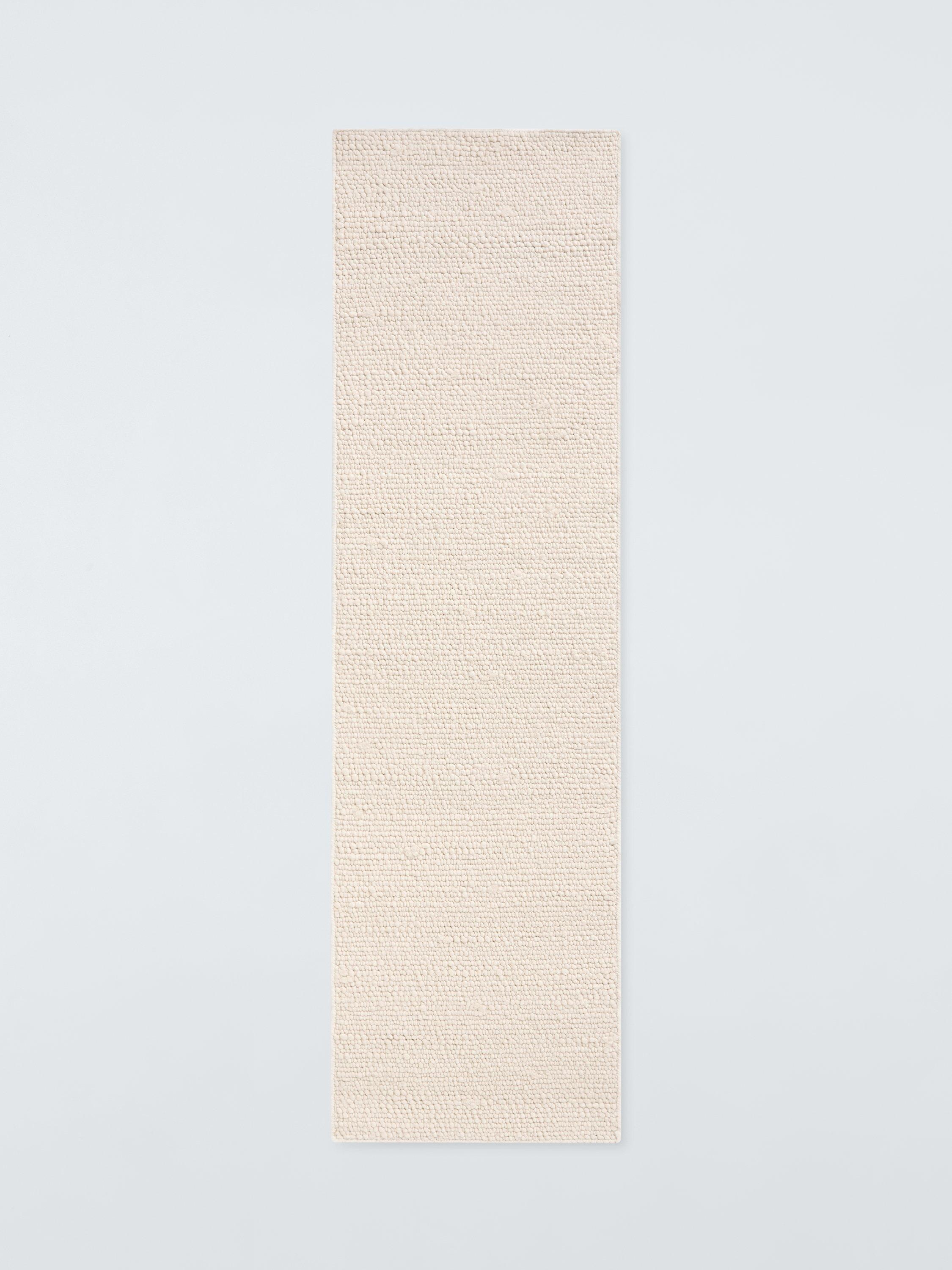 John Lewis Boucle Wool Rich Runner Rug, White, L240 x W70 cm
