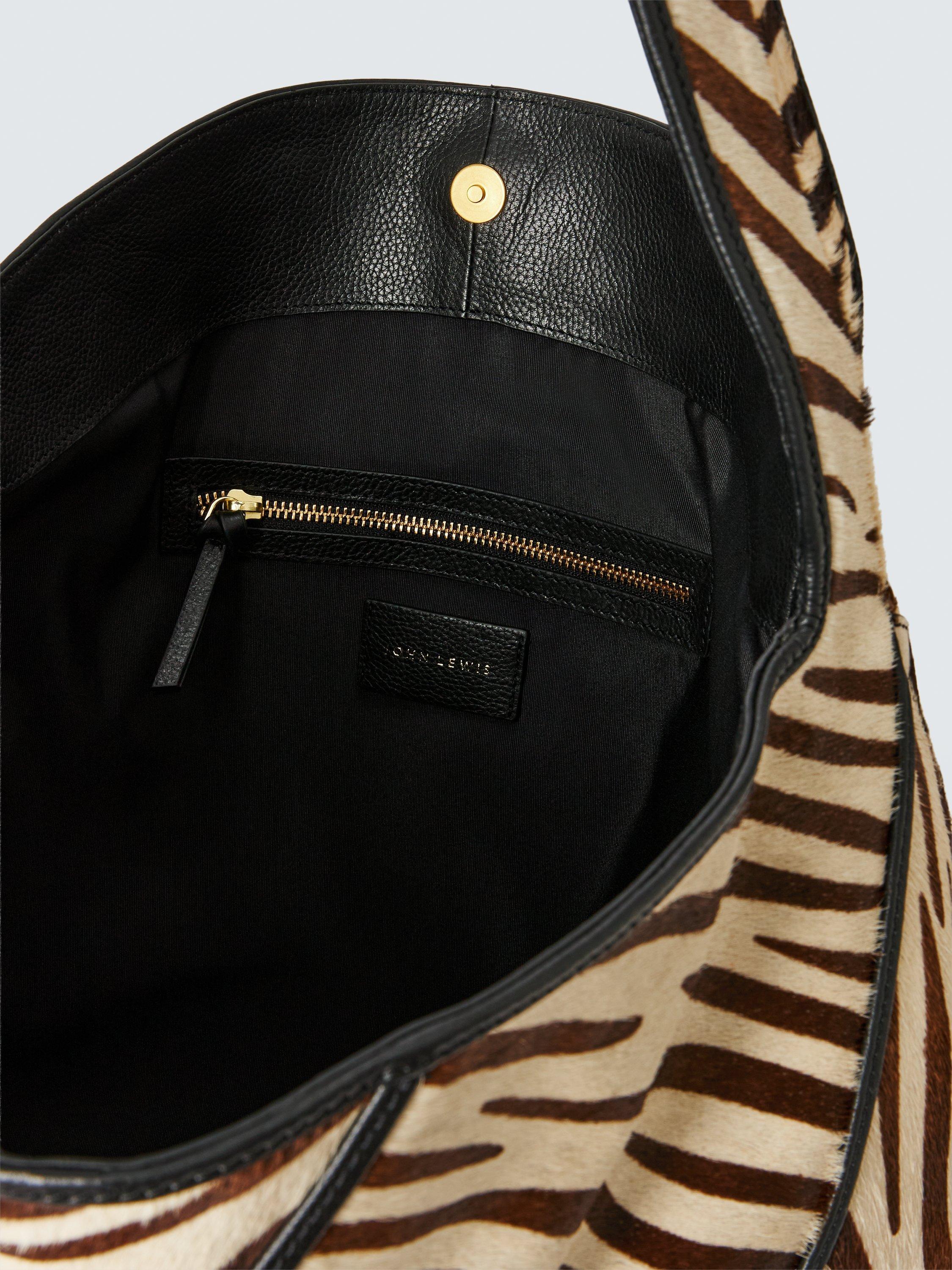 John Lewis Intentional Hair Leather Tote Bag, Zebra