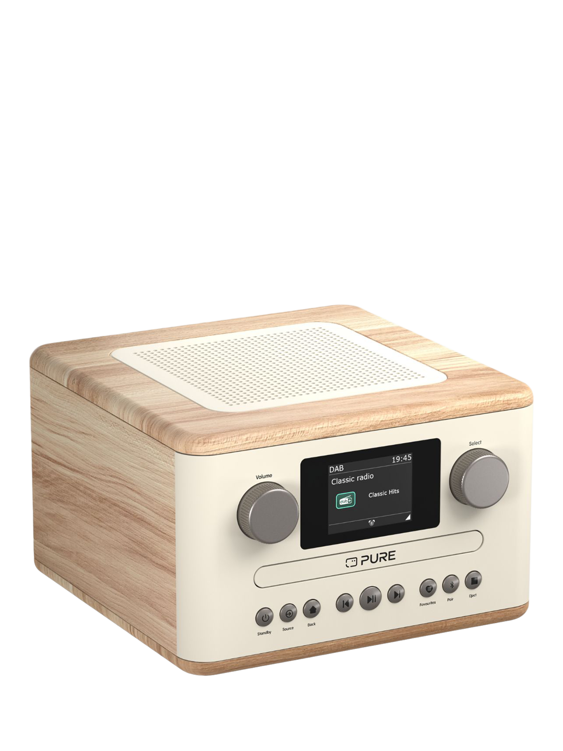 Pure Classic C-D4 DAB+/FM Bluetooth Compact All-In-One Music System, Oak