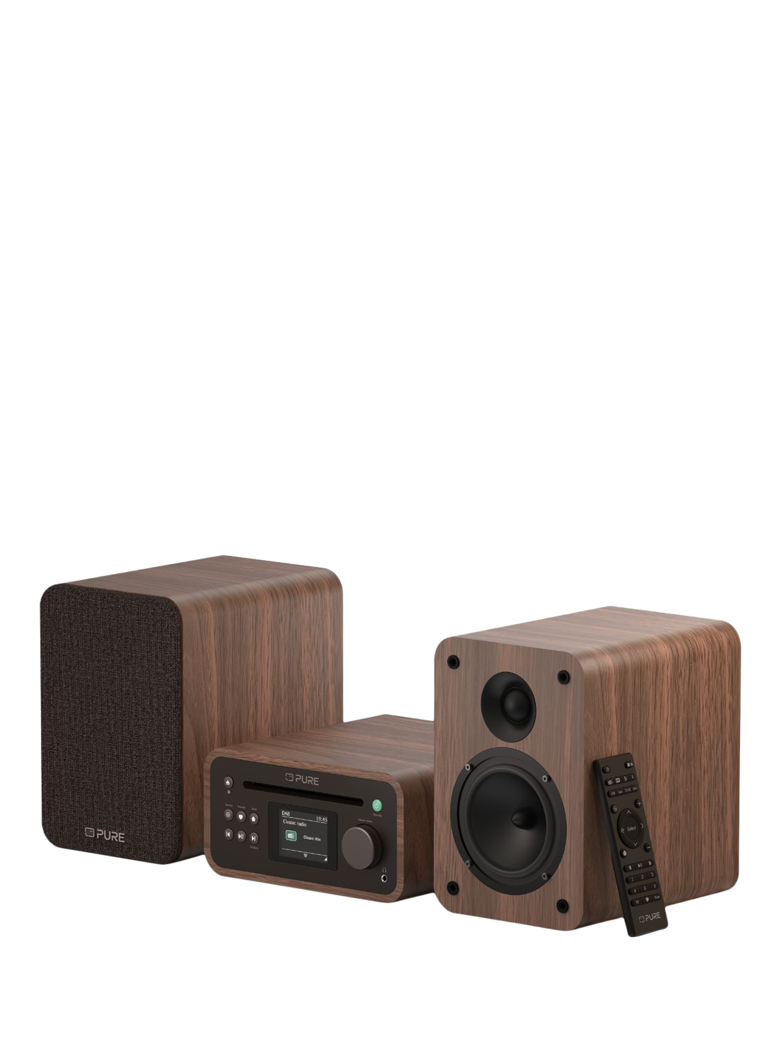 Pure Classic Stero Mini DAB+/FM Radio Bluetooth All-In-One Music System ...