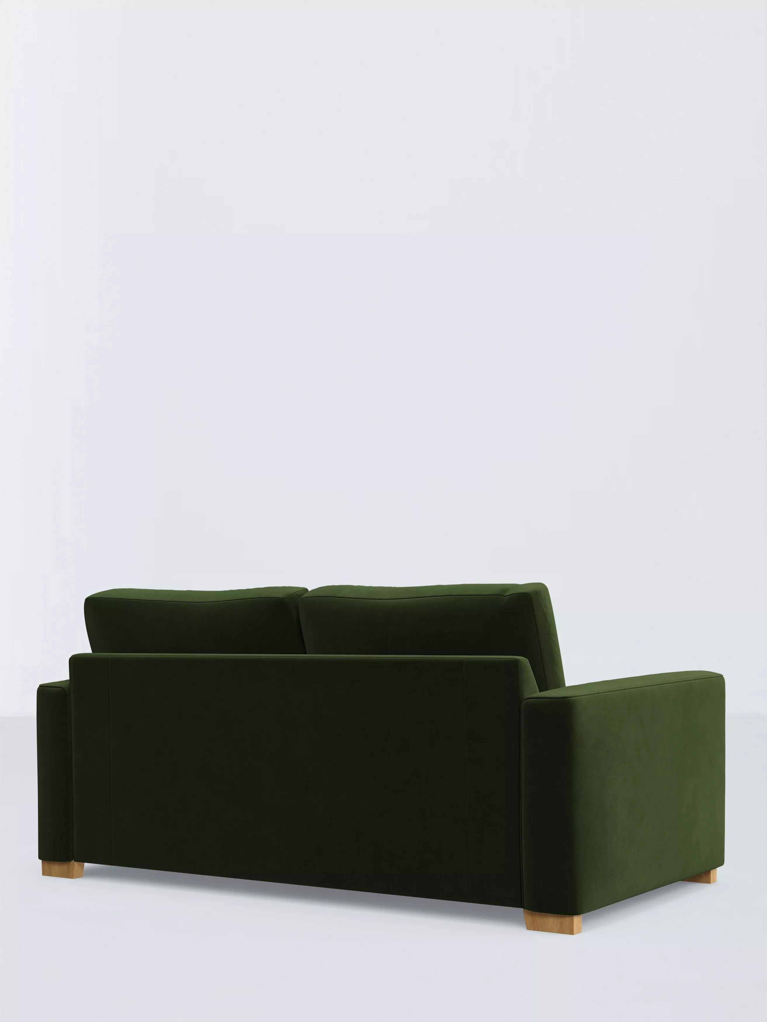 John Lewis Oliver II Large 3 Seater Sofa, Light Leg, Plush Velvet Green