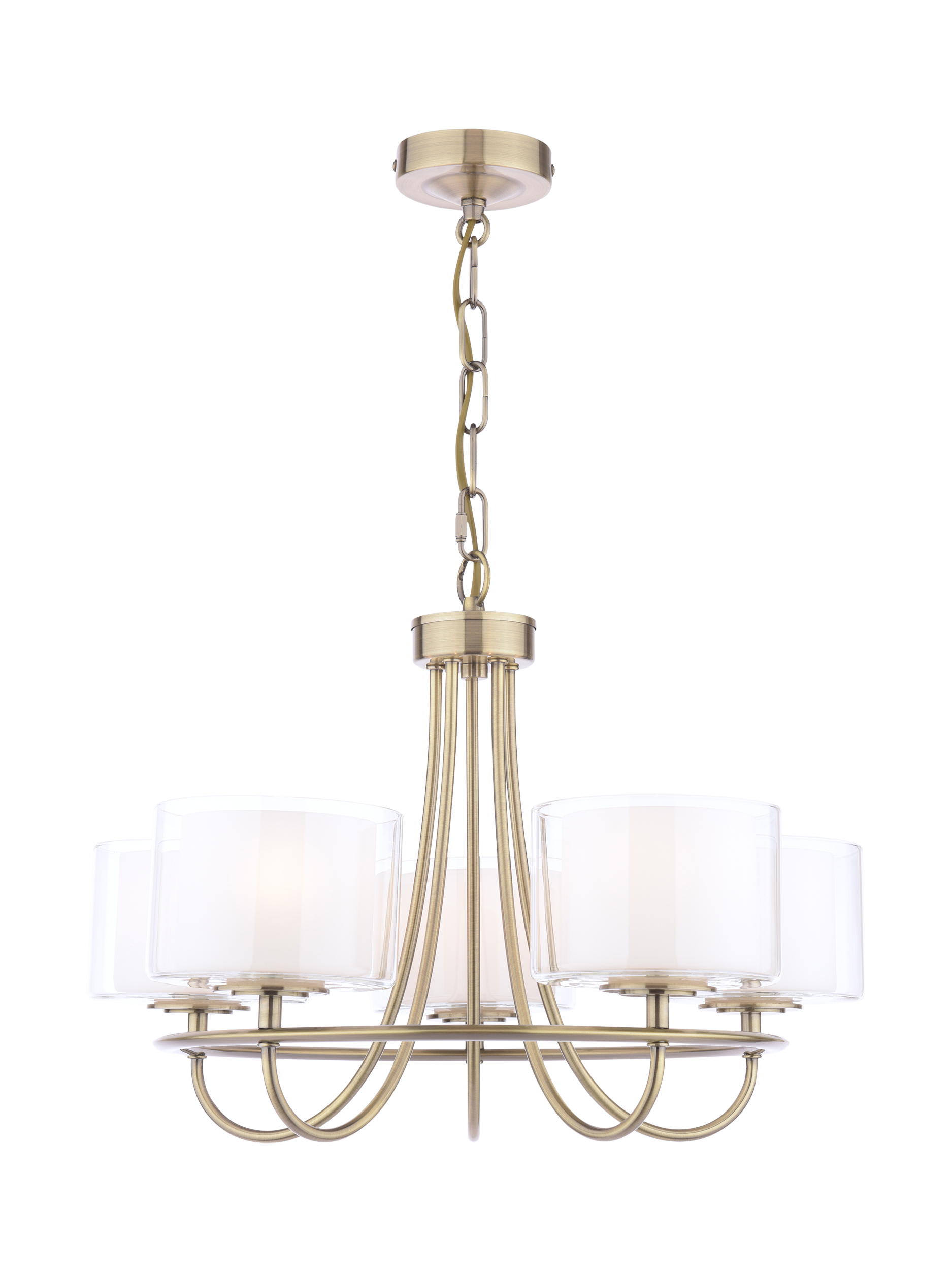 Laura Ashley Southwell 5 Arm Glass Shade Chandelier Ceiling Light ...