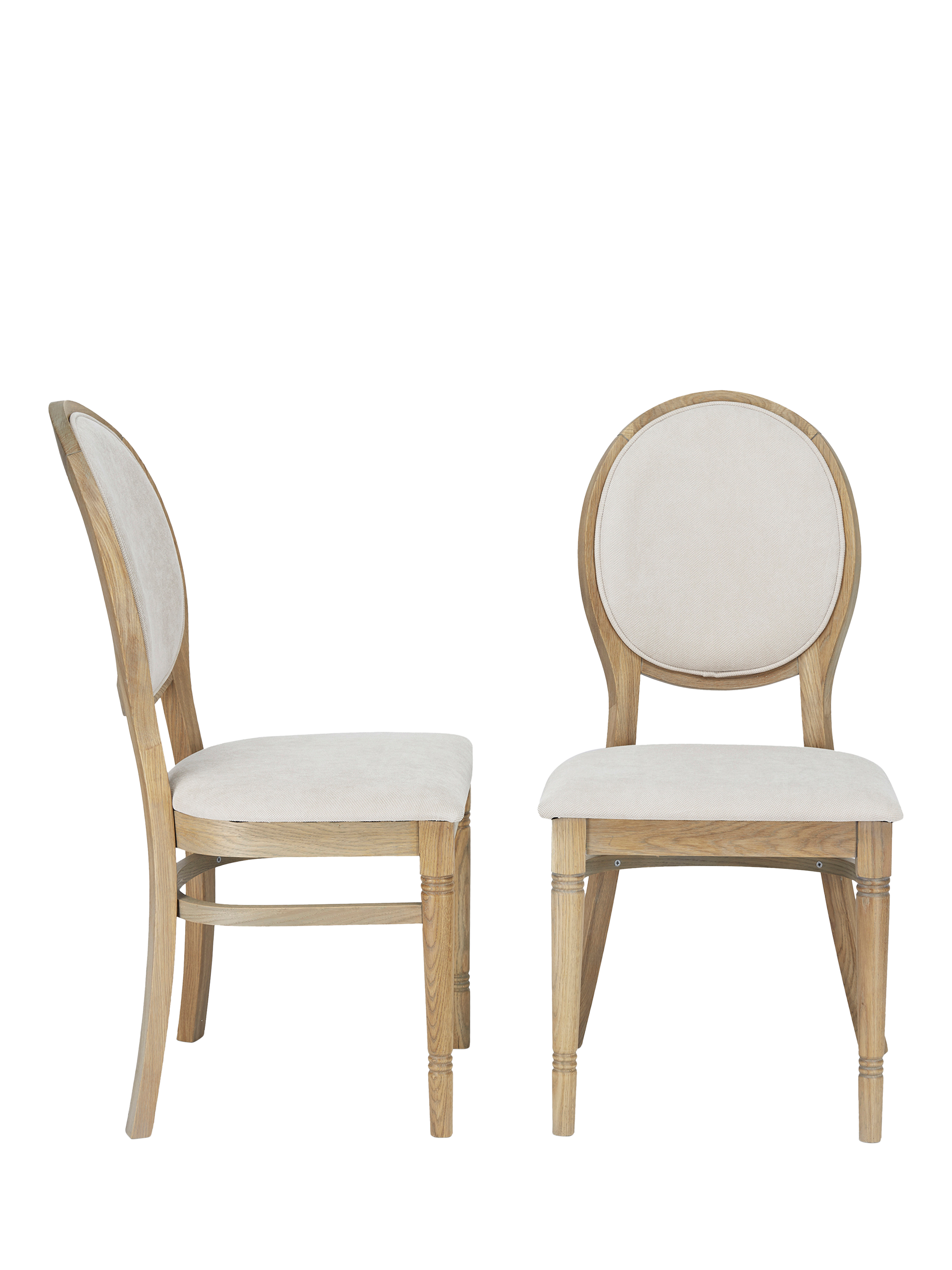 Laura Ashley Wellington Upholstered Dining Chair, Set of 2, Oak/Natural