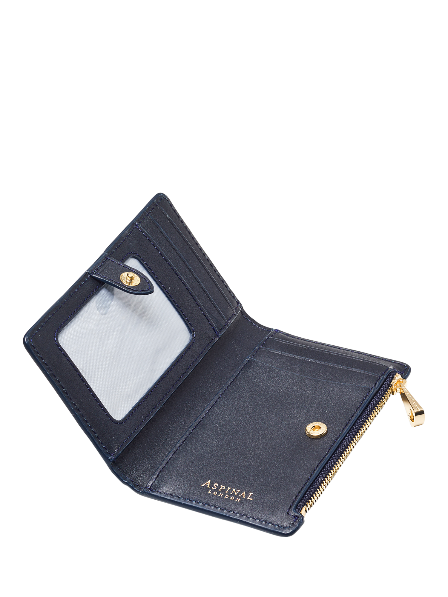 Aspinal of London Mayfair Patent Croc Coin & Card Purse, Midnight Blue
