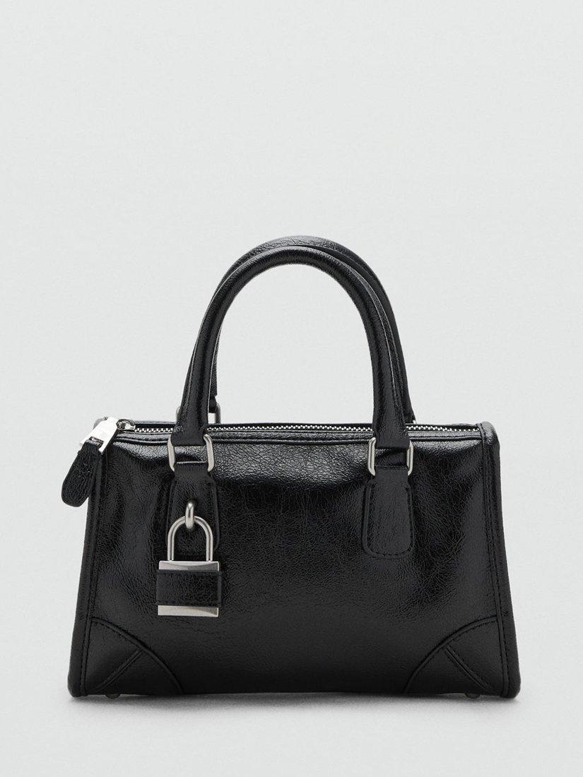 Mango Agnes Tote Bag, Black