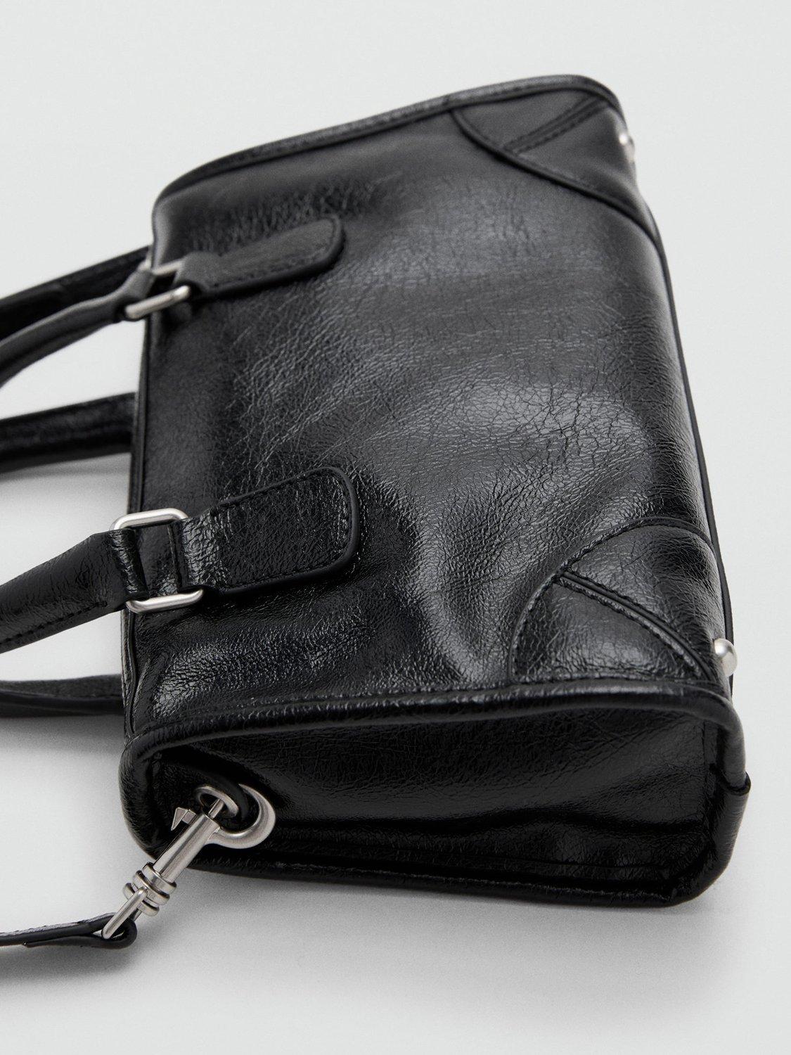 Mango Agnes Tote Bag, Black