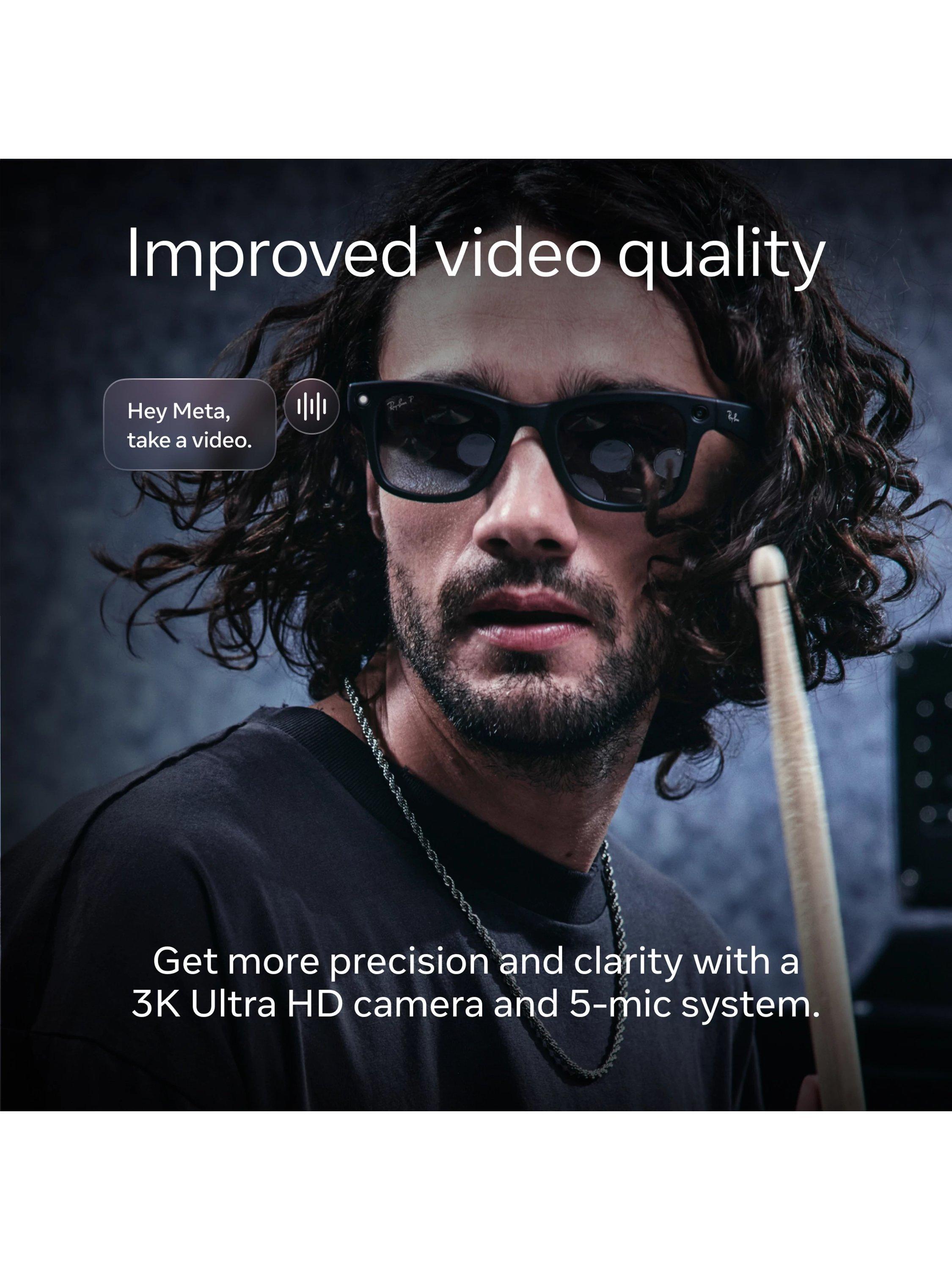 Meta Ray-Ban Meta Wayfarer (Gen 2) Glasses, Matte Black, Clear to Grey ...