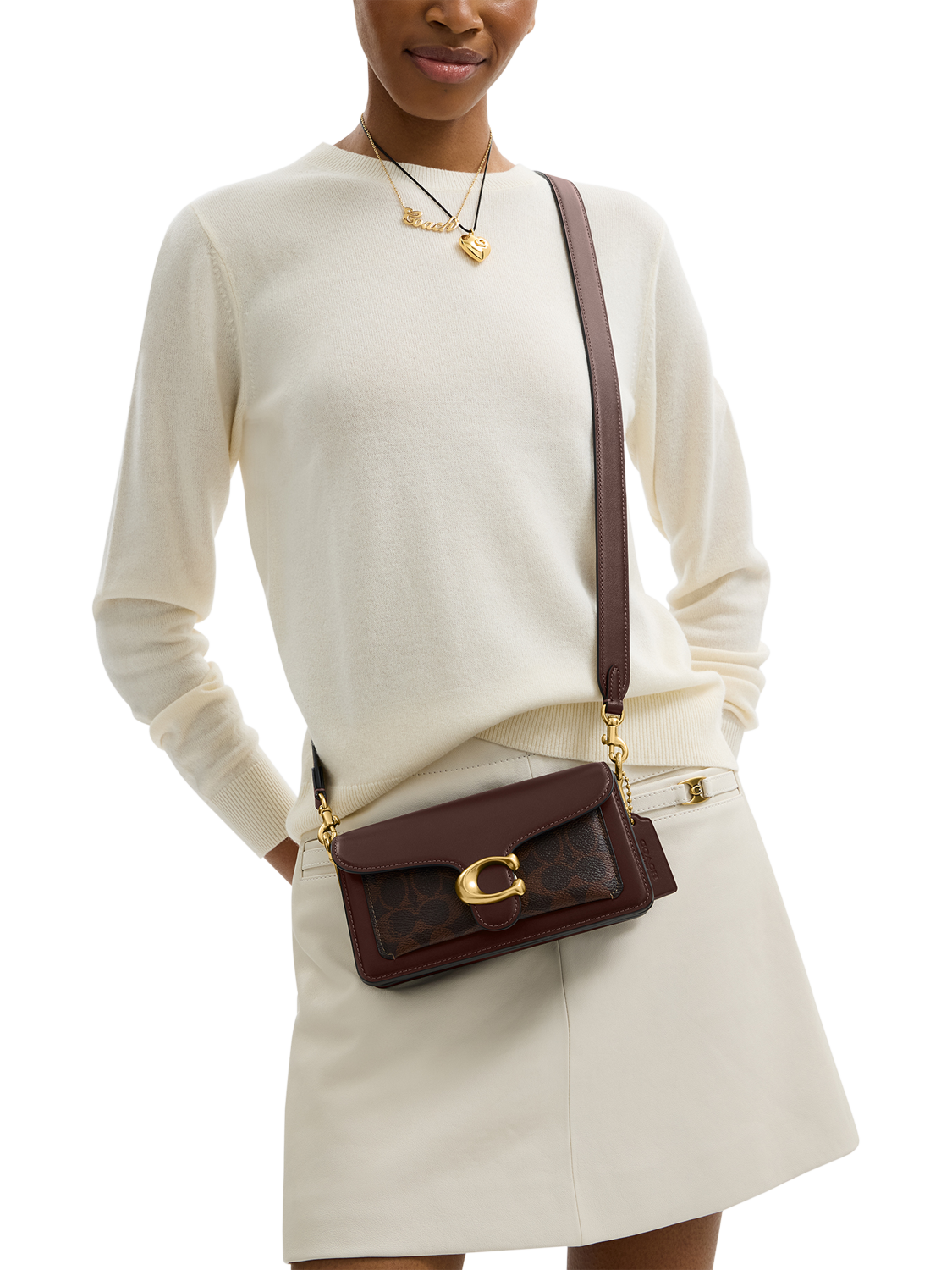 Coach Tabby Petite 20 Leather Shoulder Bag, Signature Maple