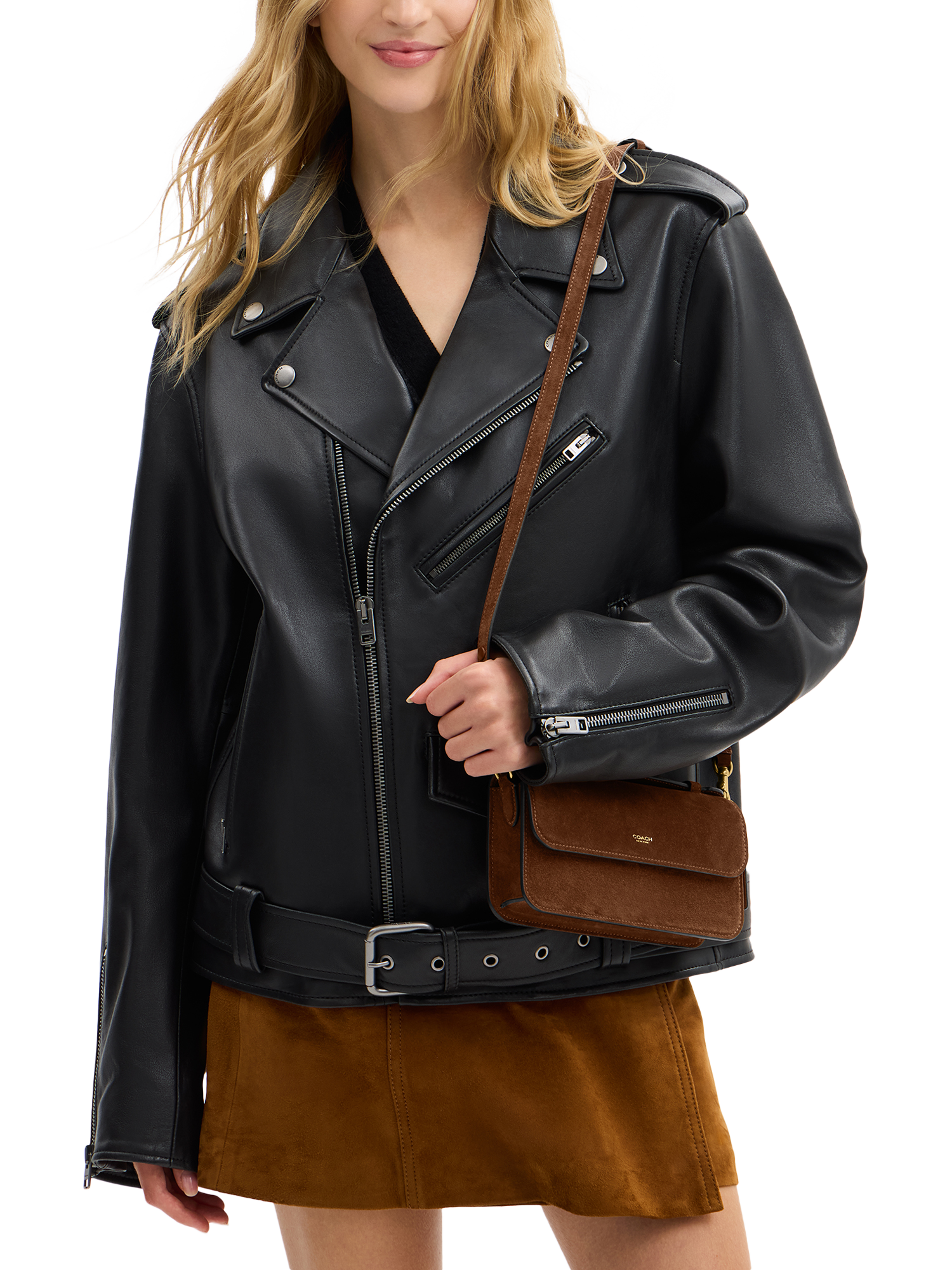 Coach Elora Suede Crossbody Bag, Warm Brown