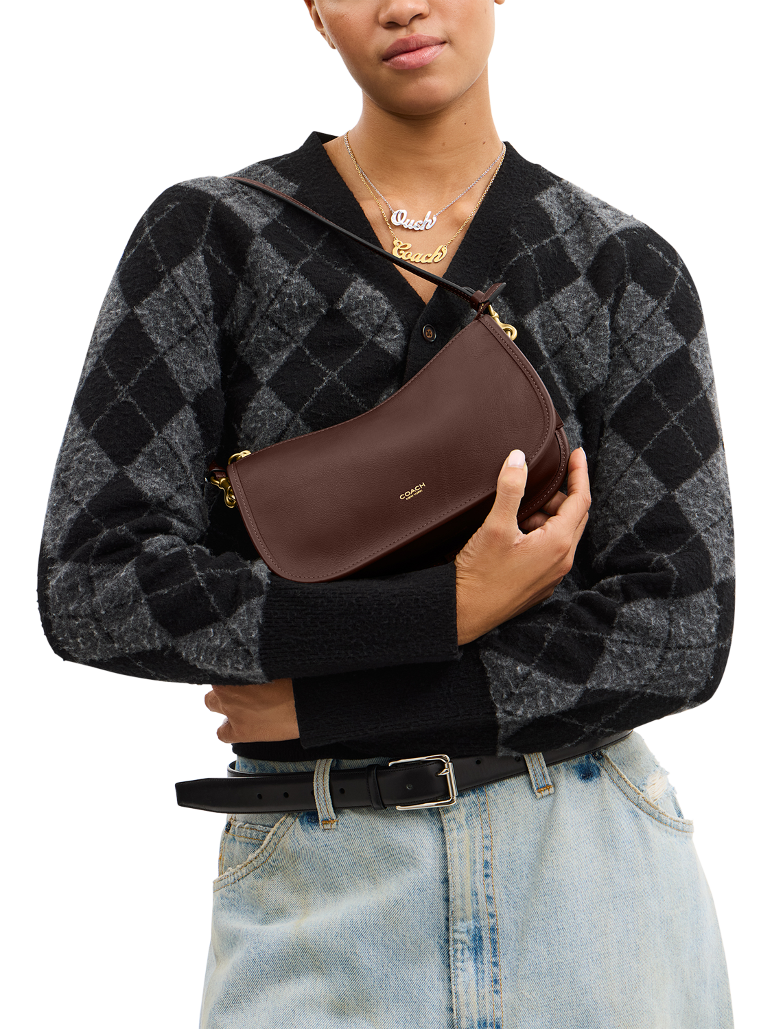 Coach Waverly Leather Shoulder Bag, Maple