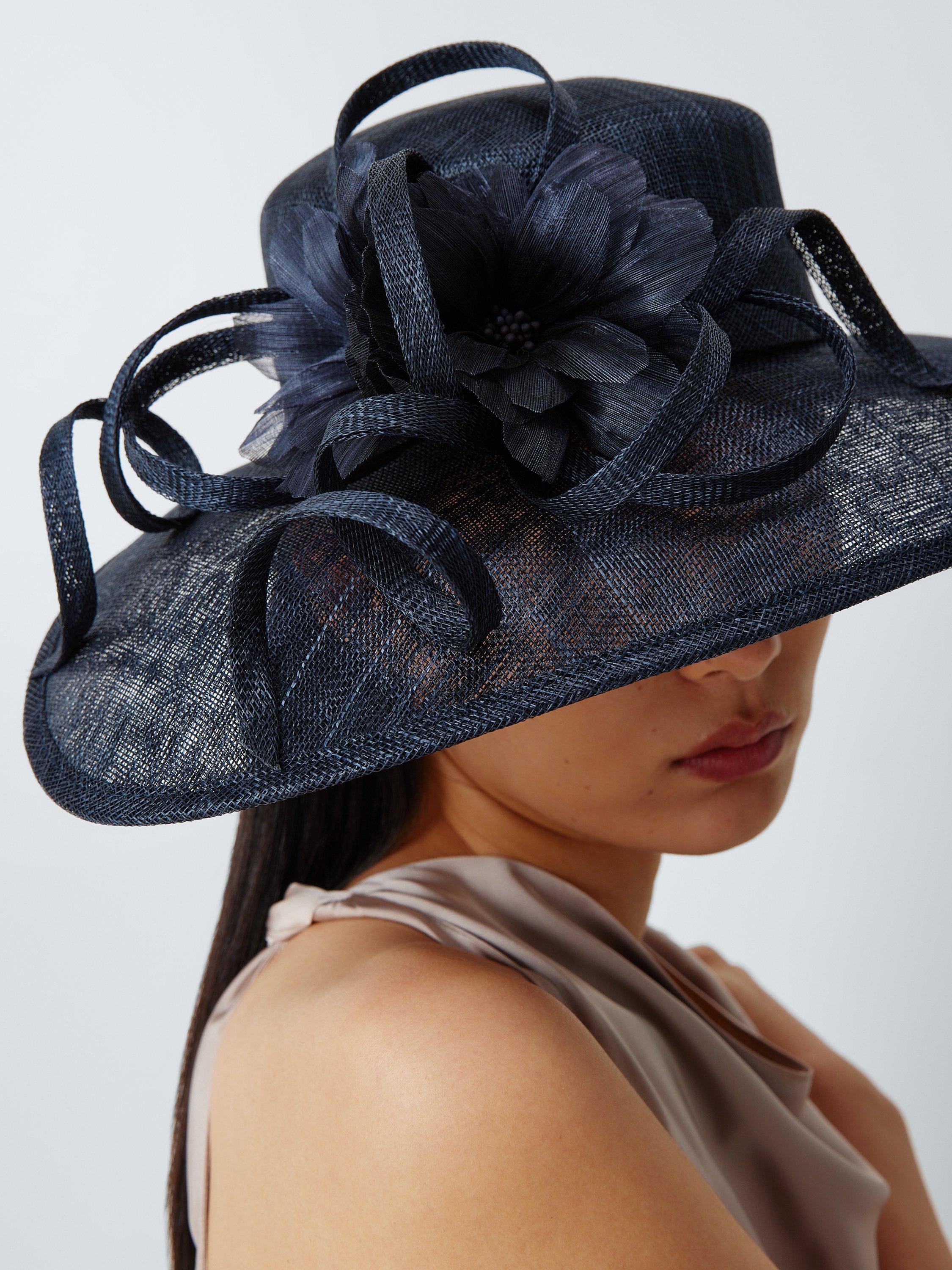 John Lewis Heather Wide Brim Occasion Hat, Navy