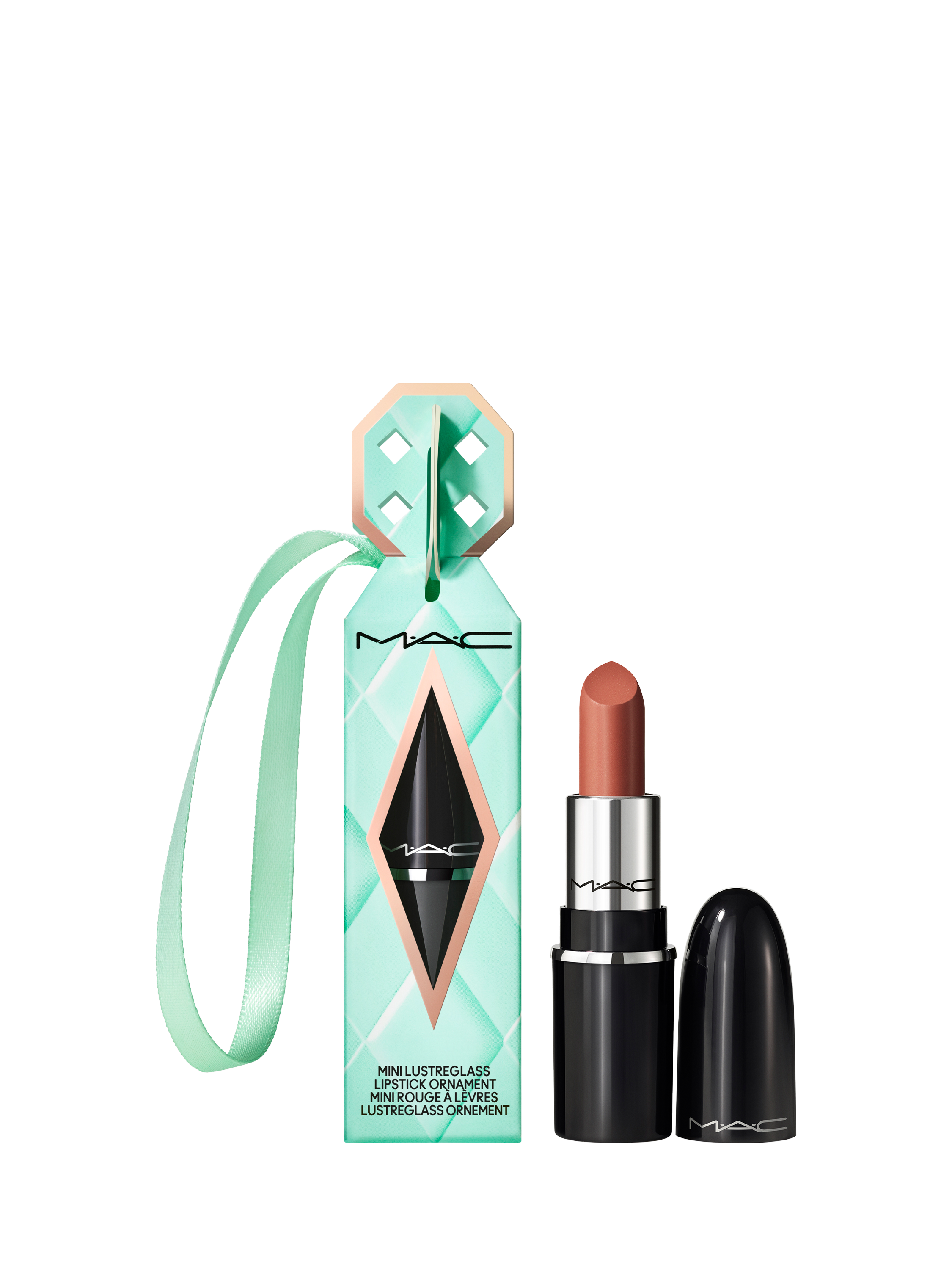 MAC Mini Lustreglass Lipstick Ornament Holiday Makeup Gift Set