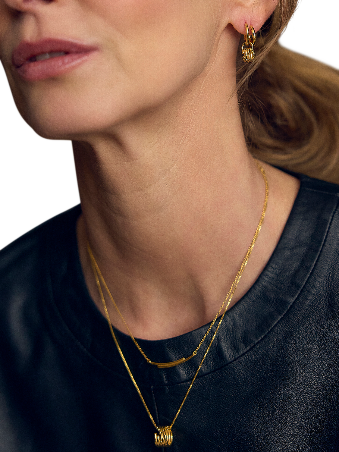 Rachel Jackson London Lifestream Ring Necklace, Gold