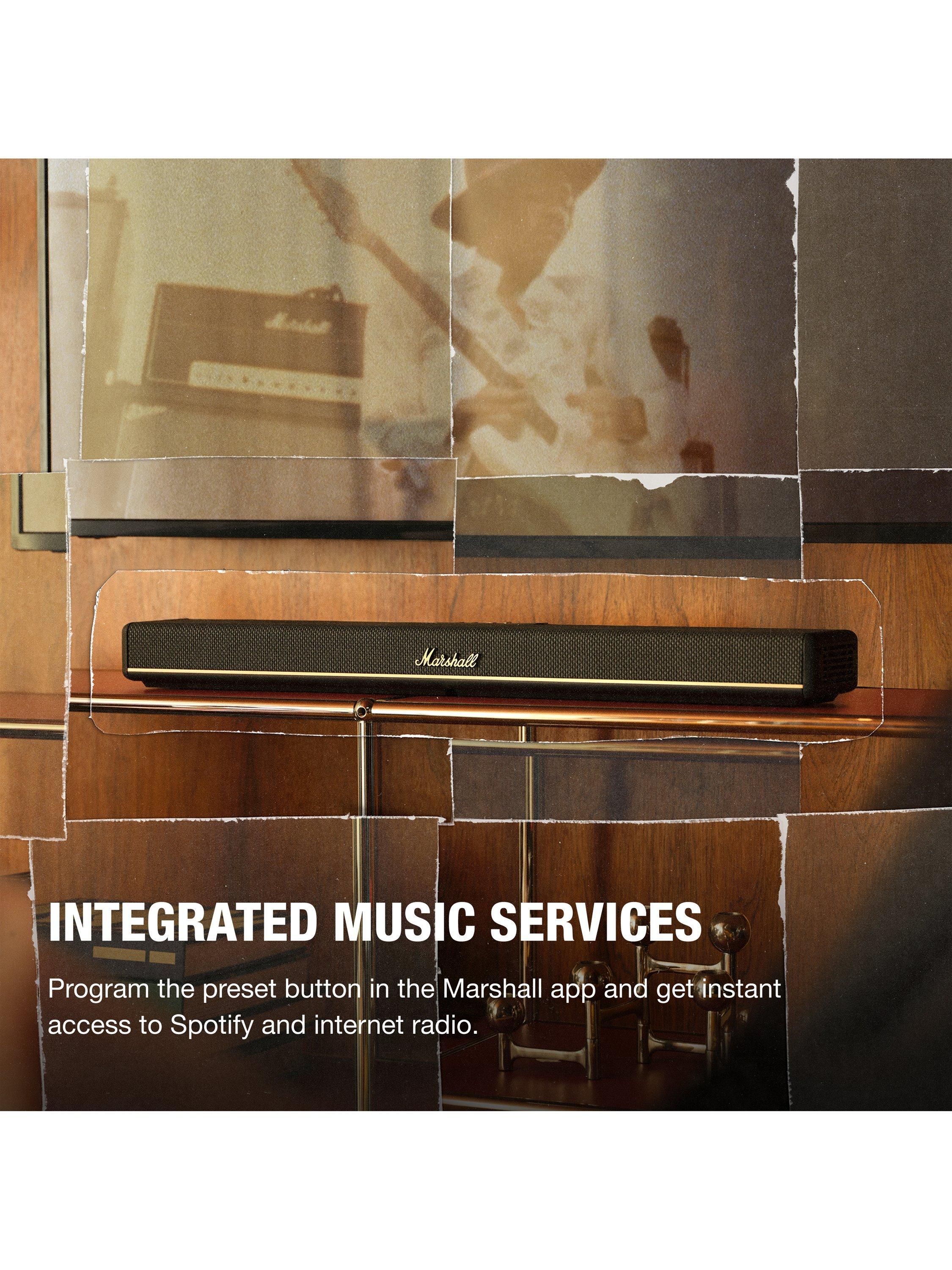 Marshall Heston 60 Bluetooth Wi-Fi Soundbar with Dolby Atmos, Black