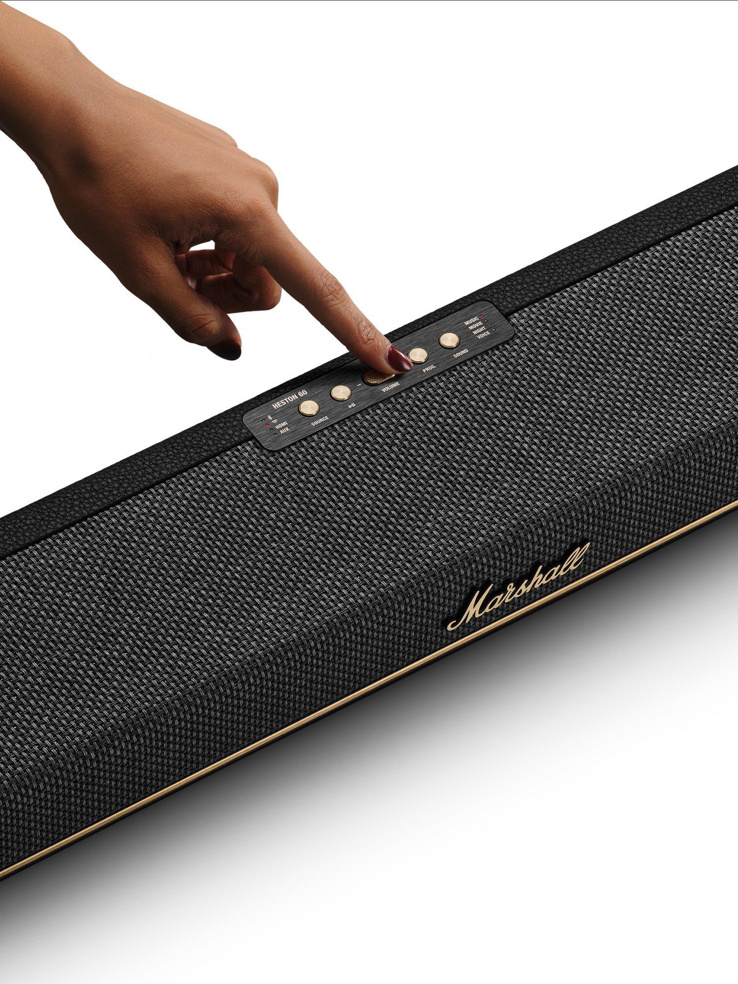 Marshall Heston 60 Bluetooth Wi-Fi Soundbar with Dolby Atmos, Black