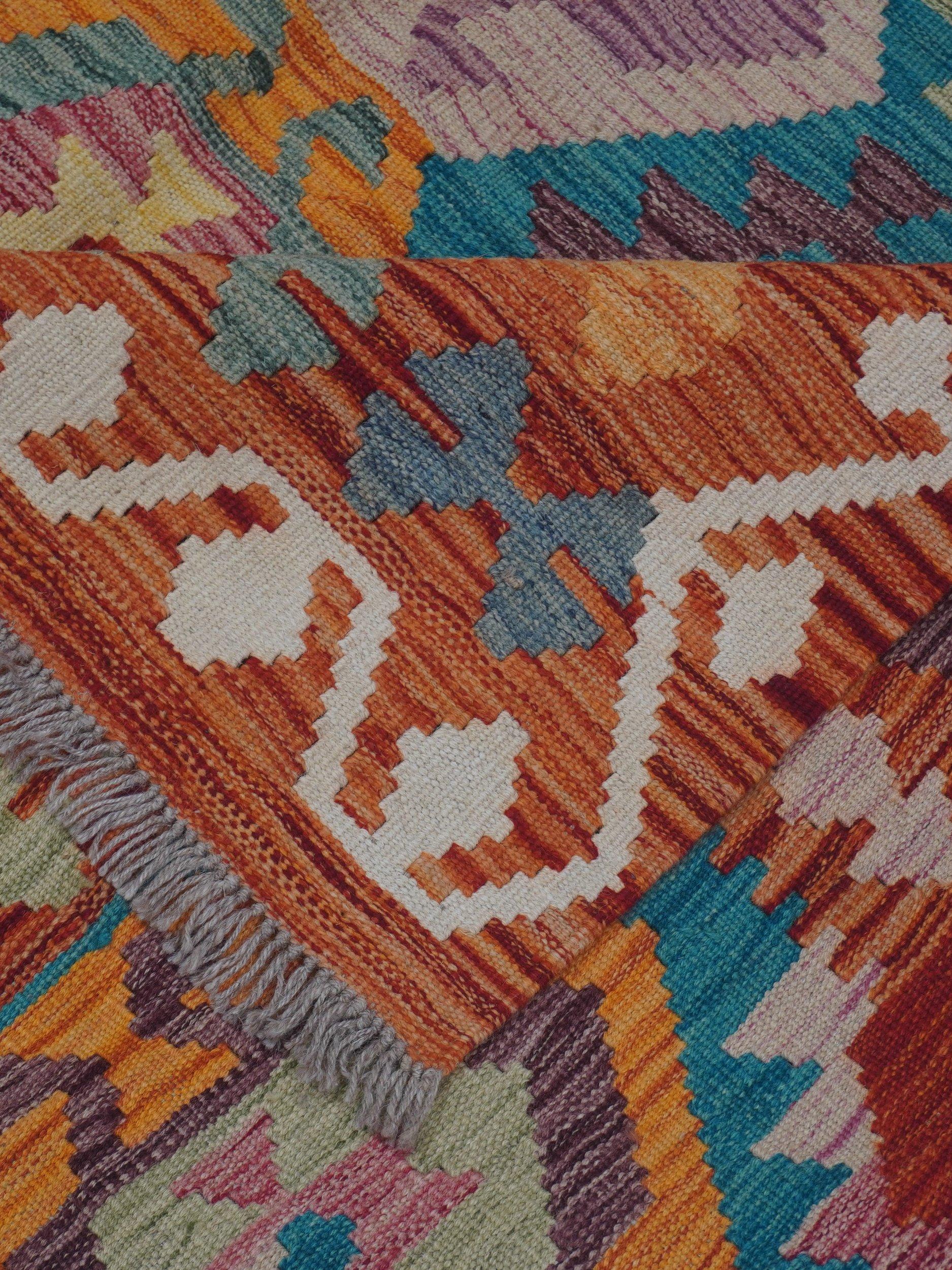 Gooch Oriental Kelim Pure Wool Rug, Multi, L248 x W175 cm