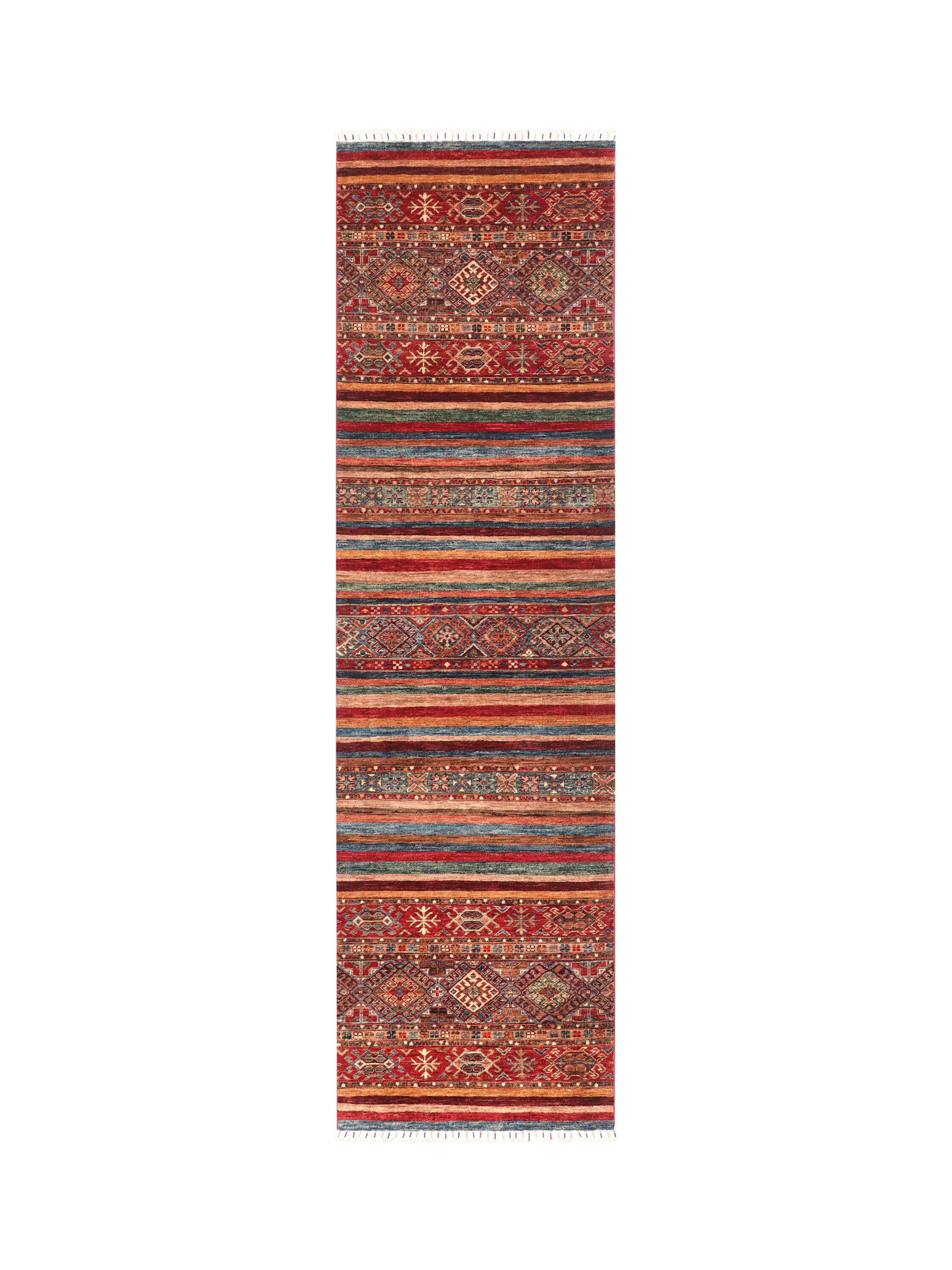 Gooch Oriental Khurjeen Pure Wool Runner Rug, Multi, L305 x W86 cm