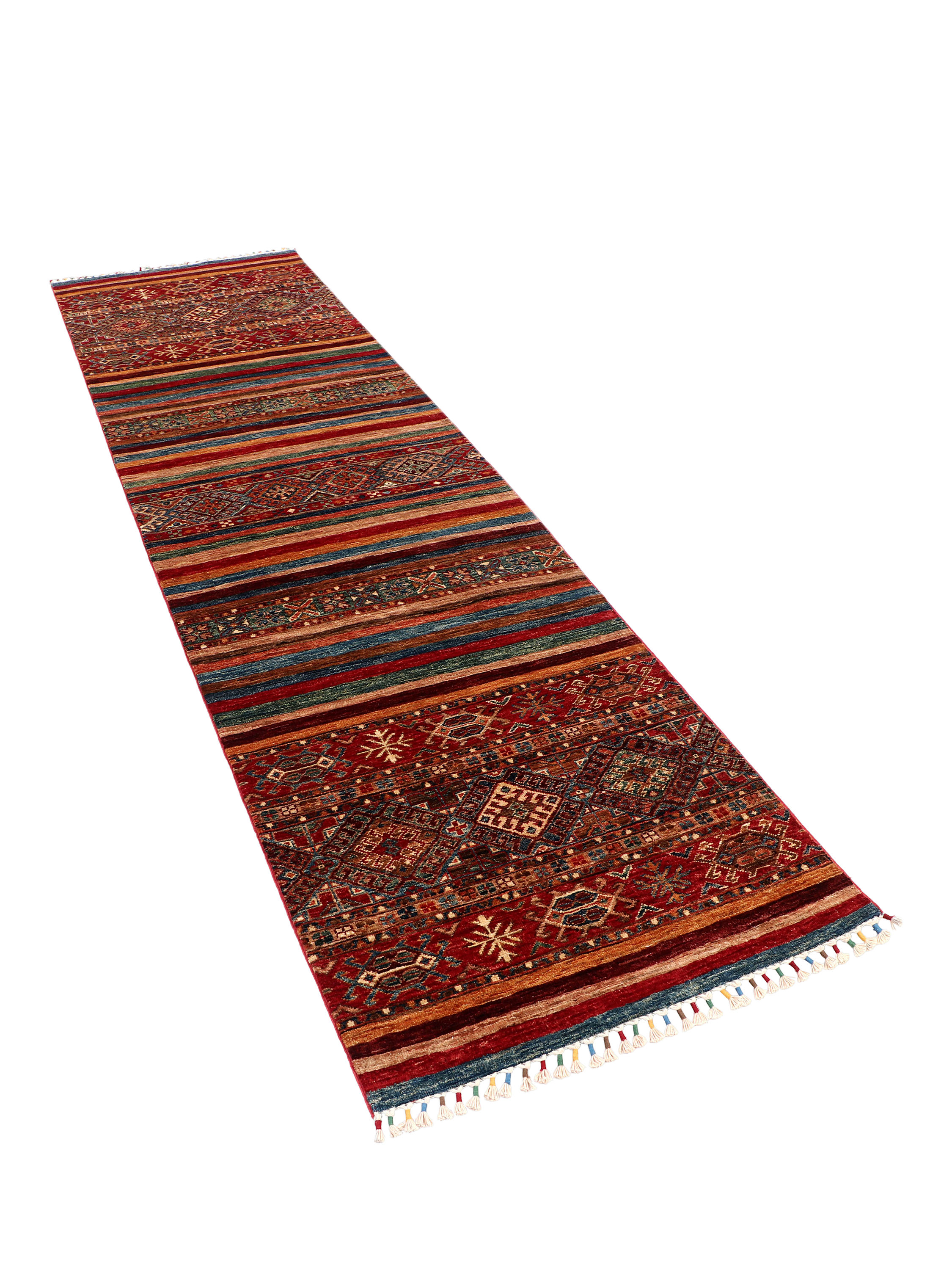 Gooch Oriental Khurjeen Pure Wool Runner Rug, Multi, L305 x W86 cm
