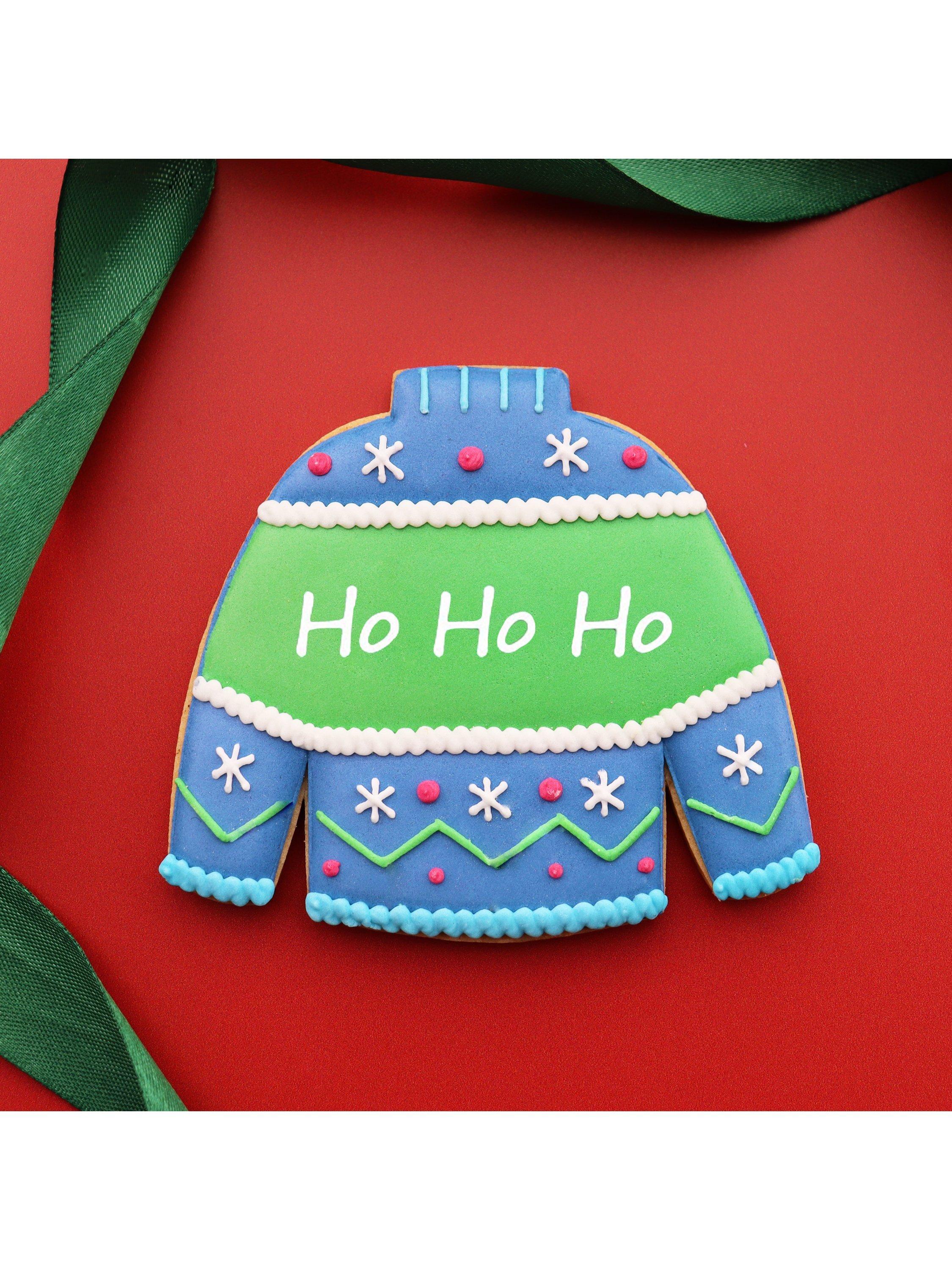 Biscuiteers Hand-Iced Gingerbread Christmas Jumper Letterbox Biscuit