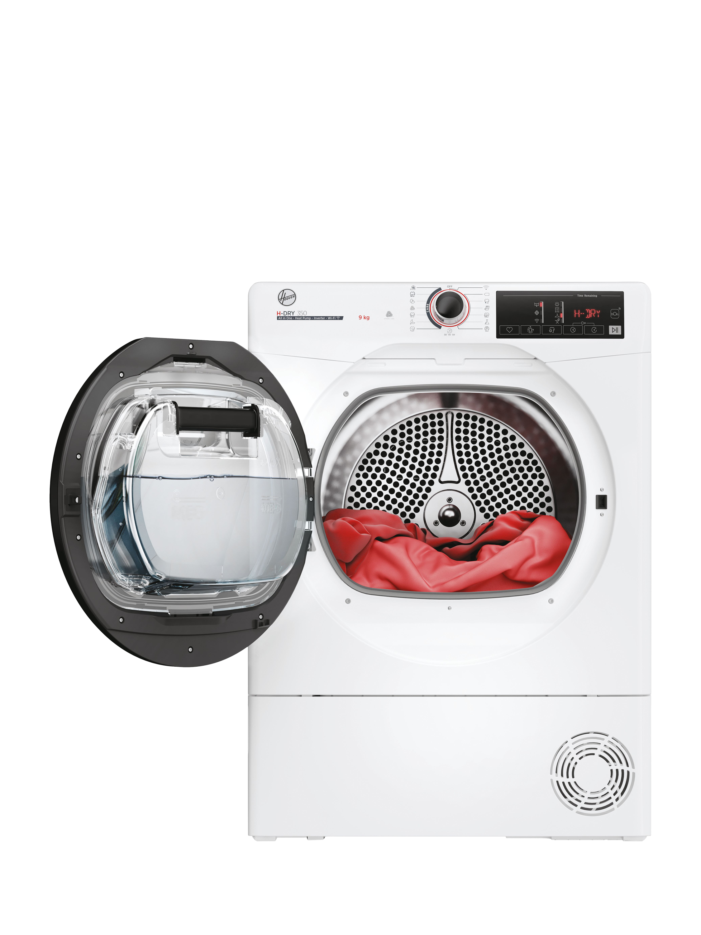 Hoover HRE H9N2TBE-80 Freestanding Heat Pump Tumble Dryer, 9kg Load, White