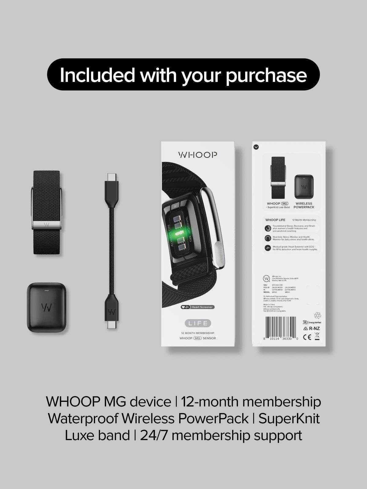 WHOOP Life MG Health & Fitness Wearable with 12-month WHOOP Life ...