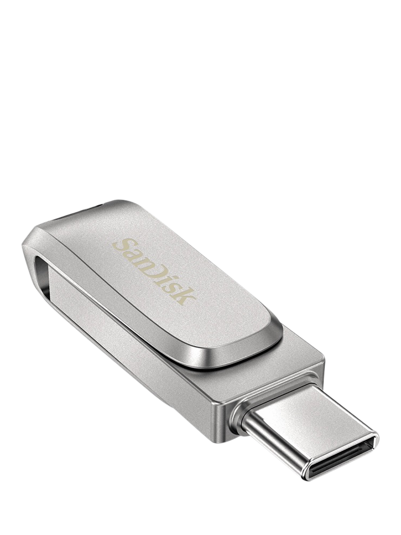 SanDisk Ultra Dual Drive Luxe USB-C & USB-A Flash Drive, 128GB, Silver