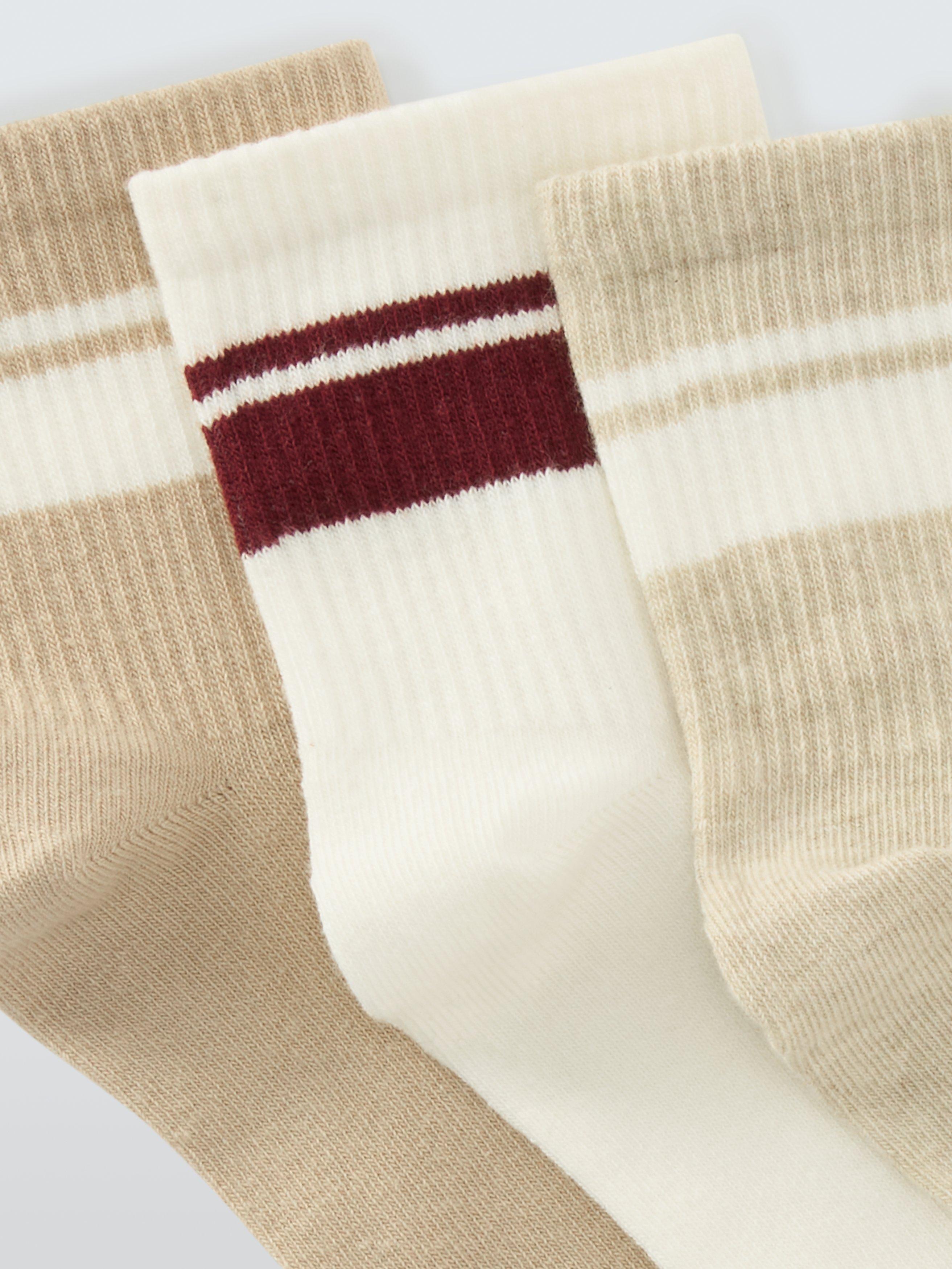 John Lewis Tube Socks, Pack of 3, Neutral