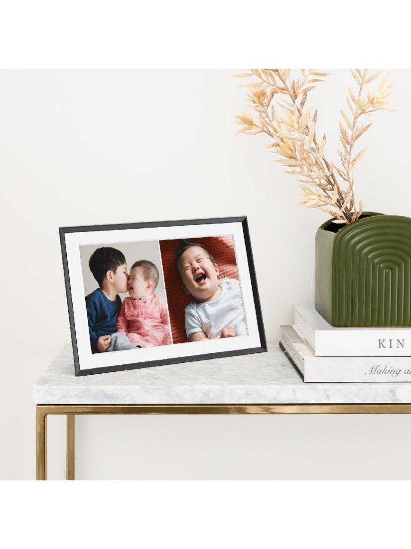 Aura Frames Carver Digital Photo Frame, 10.1”, Gravel/White Mat